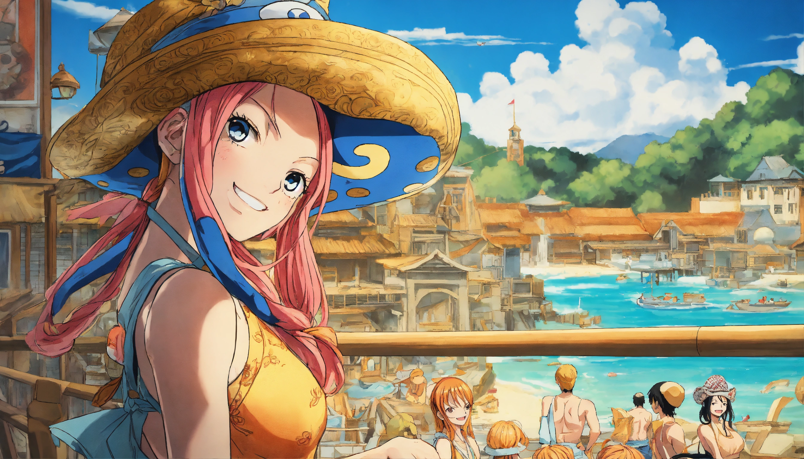 Lexica - Create an illustration of Nami in the iconic style of Eiichirō ...