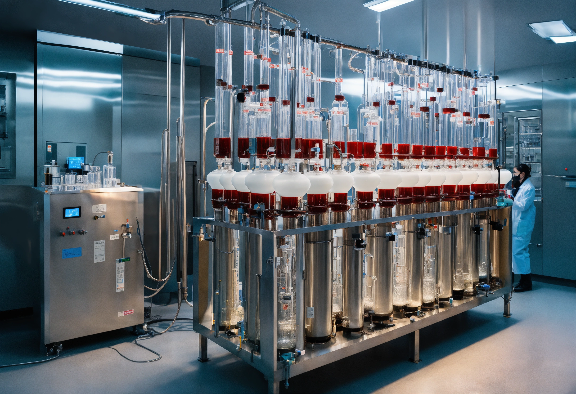 Lexica - Stainless steel vessel sirred tank bioreactor with many tubes ...