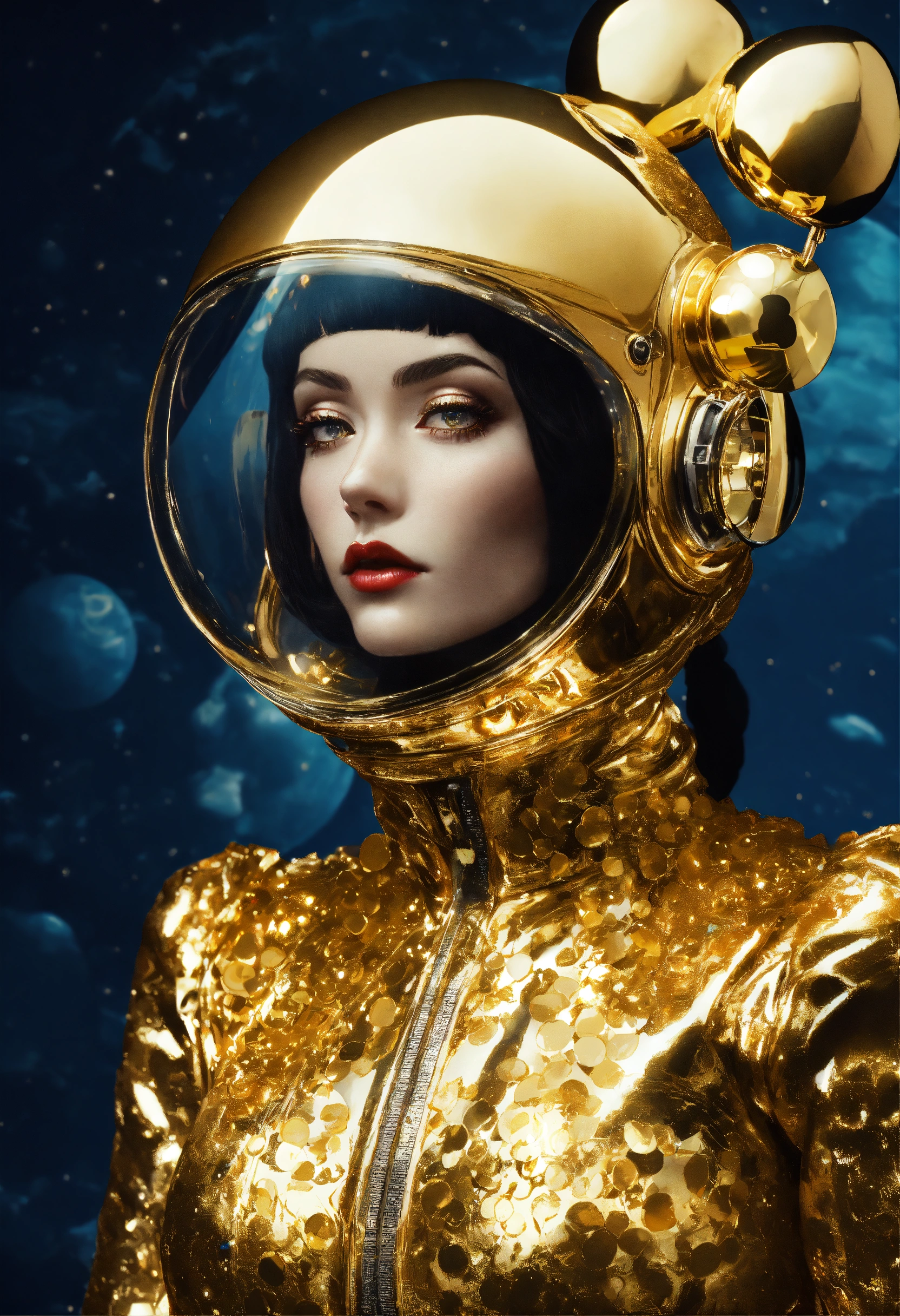 Lexica - Photography on Santorin planet, 60'S gorgeous astronaut woman ...