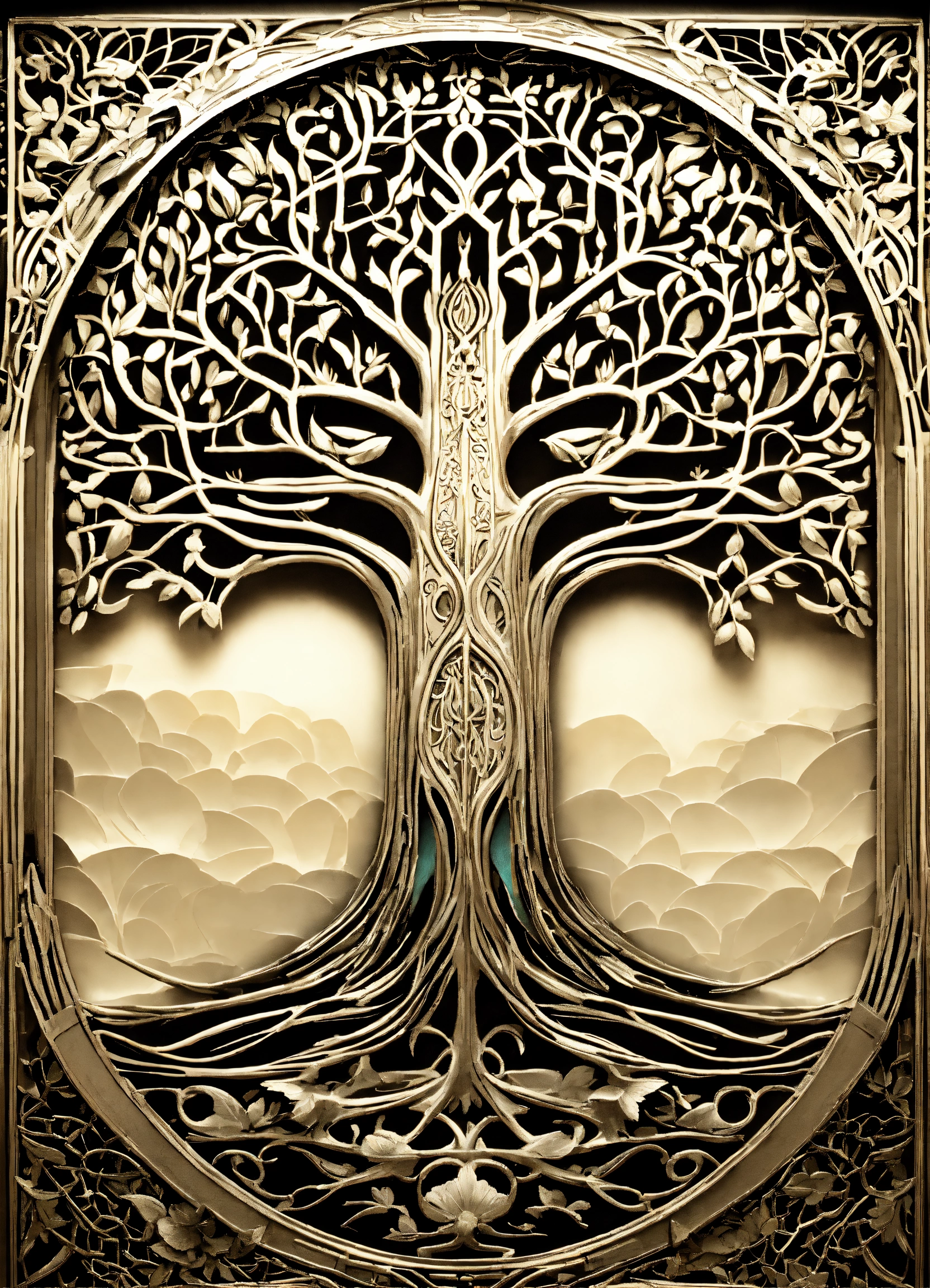 Lexica - Highly detailed beautiful organic tree of life, art nouveau ...