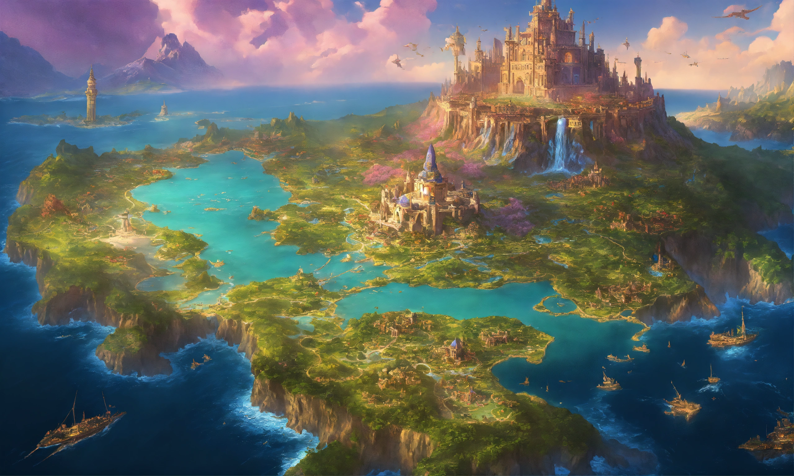 Lexica - Fantasy Map of a magical world called Eden, with 9 kingdoms ...
