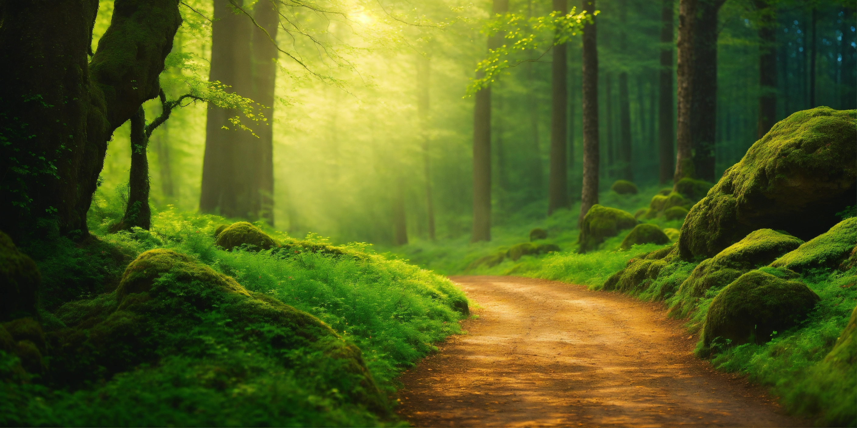 Lexica - Esprit de la nature dans la forêt, arbres magiques, mousse sur ...