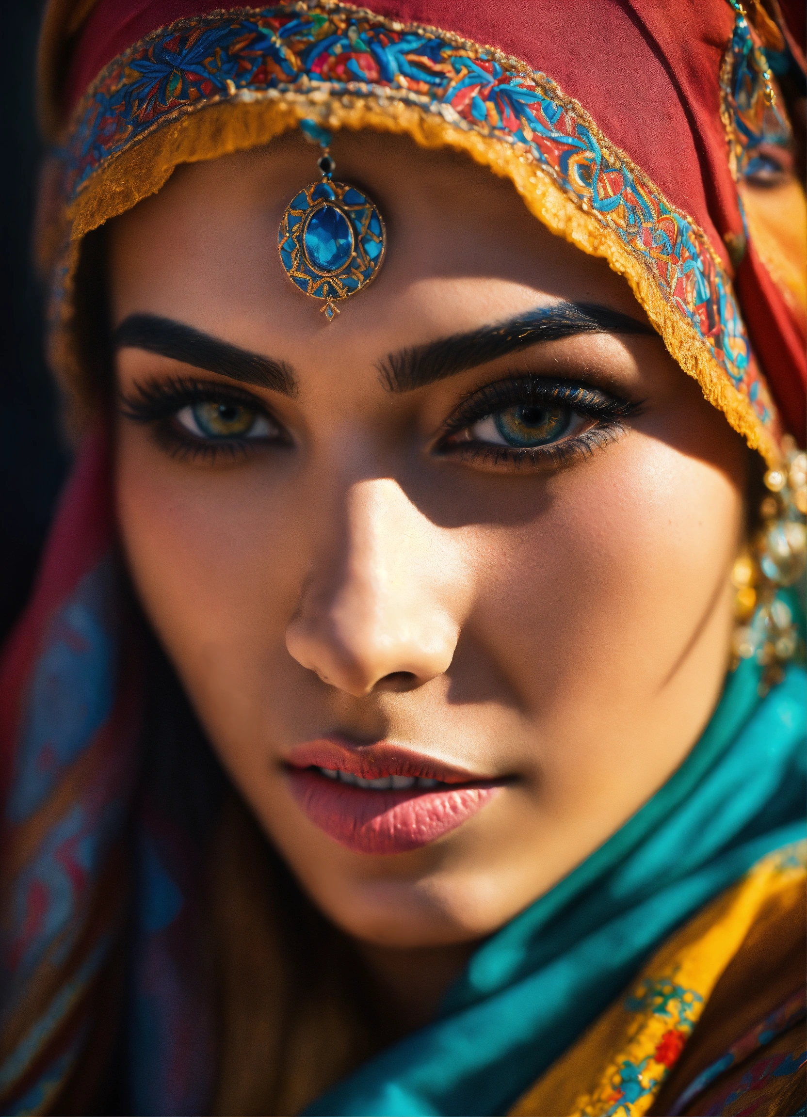 Lexica - A painting style oil color of "Moroccan's Dounia Boutazout" in ...