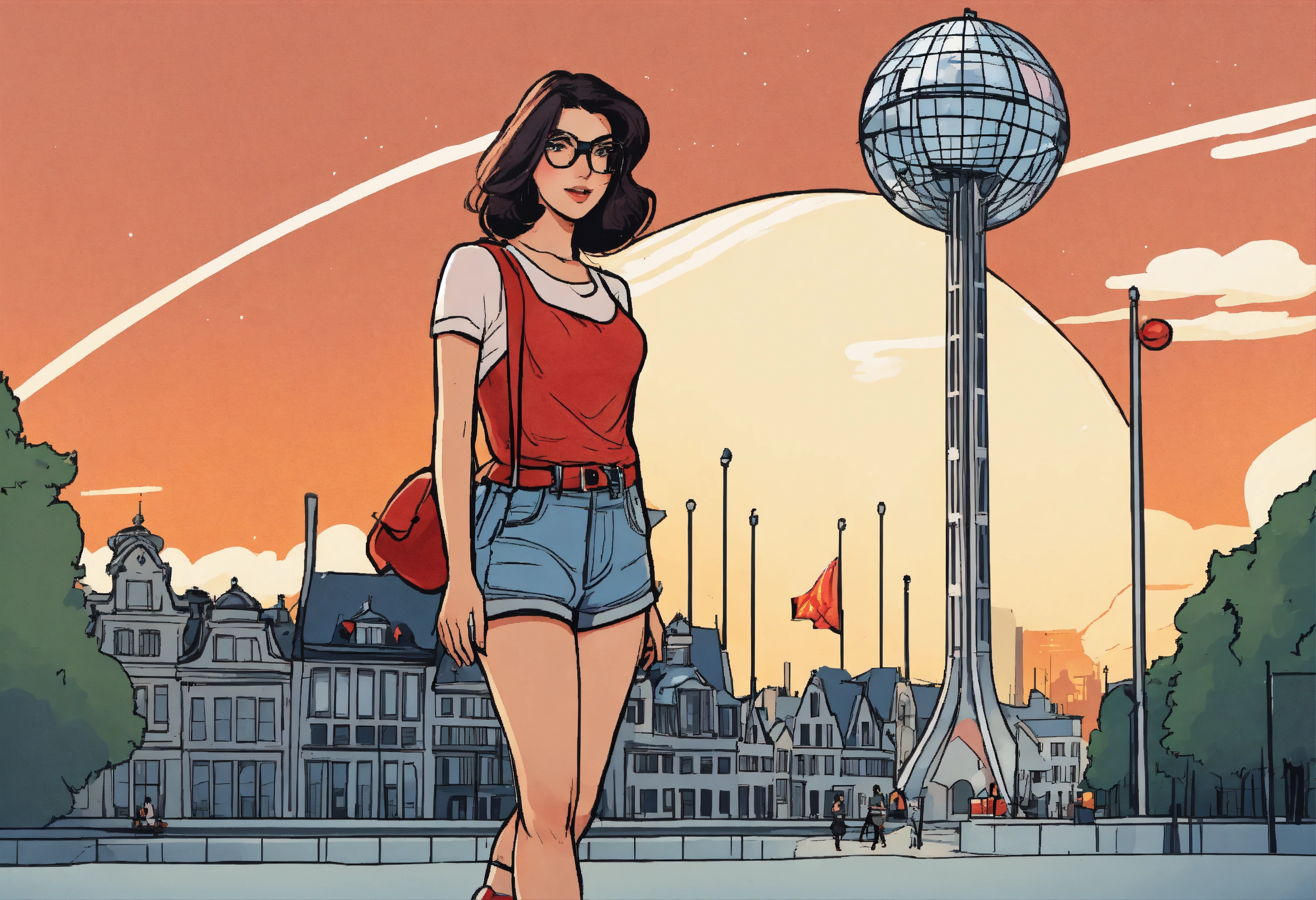 Lexica - A european comic style hand drawn cartoon of a hot girl ...