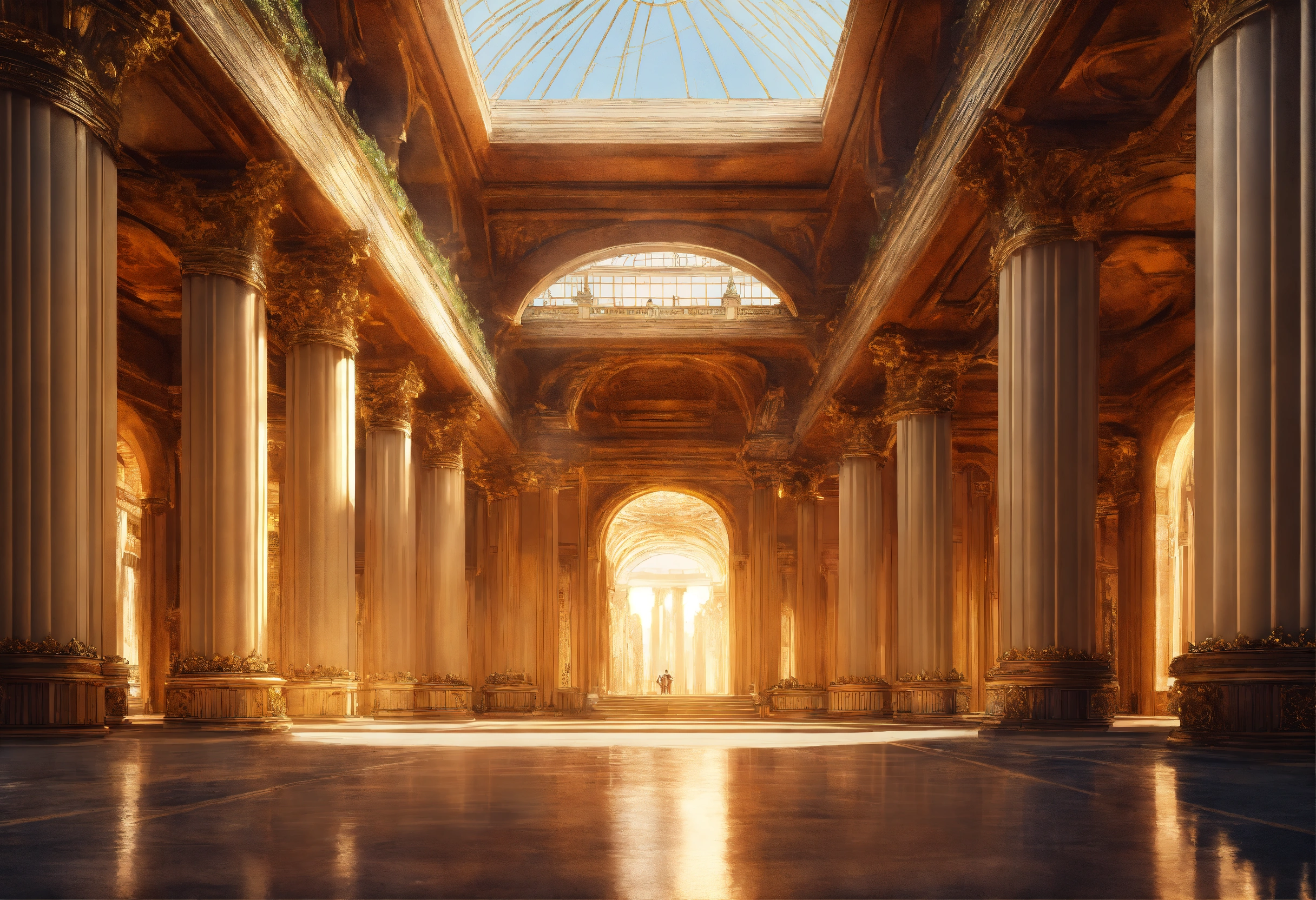 Lexica - Gigantic futuristic palace hall inspired by the roman empire ...