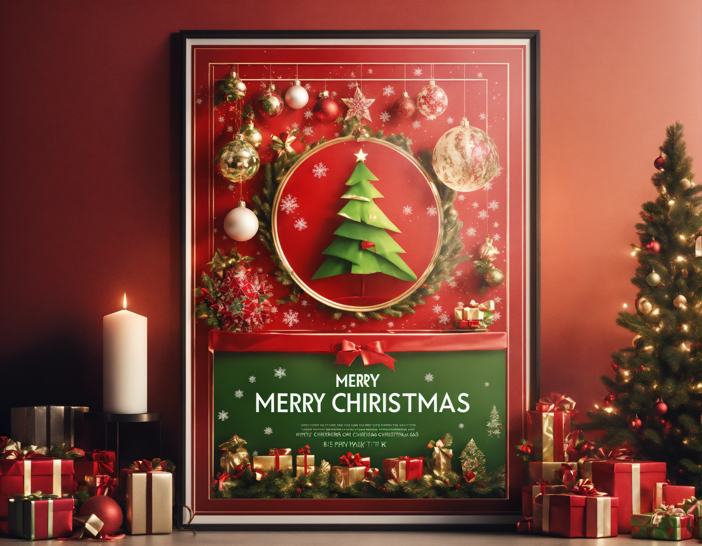 Lexica - Modern Christmas poster design, 8K resolution