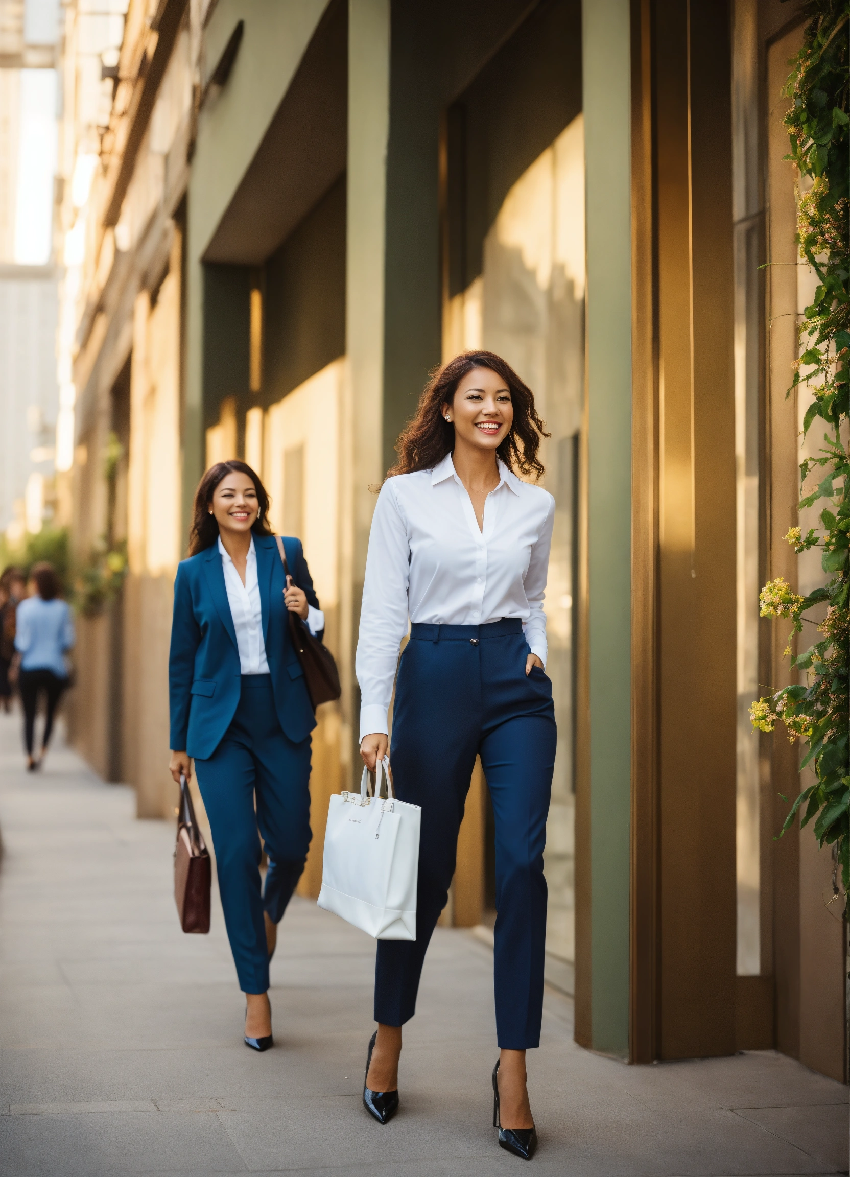Lexica - Happy business women going to work morning