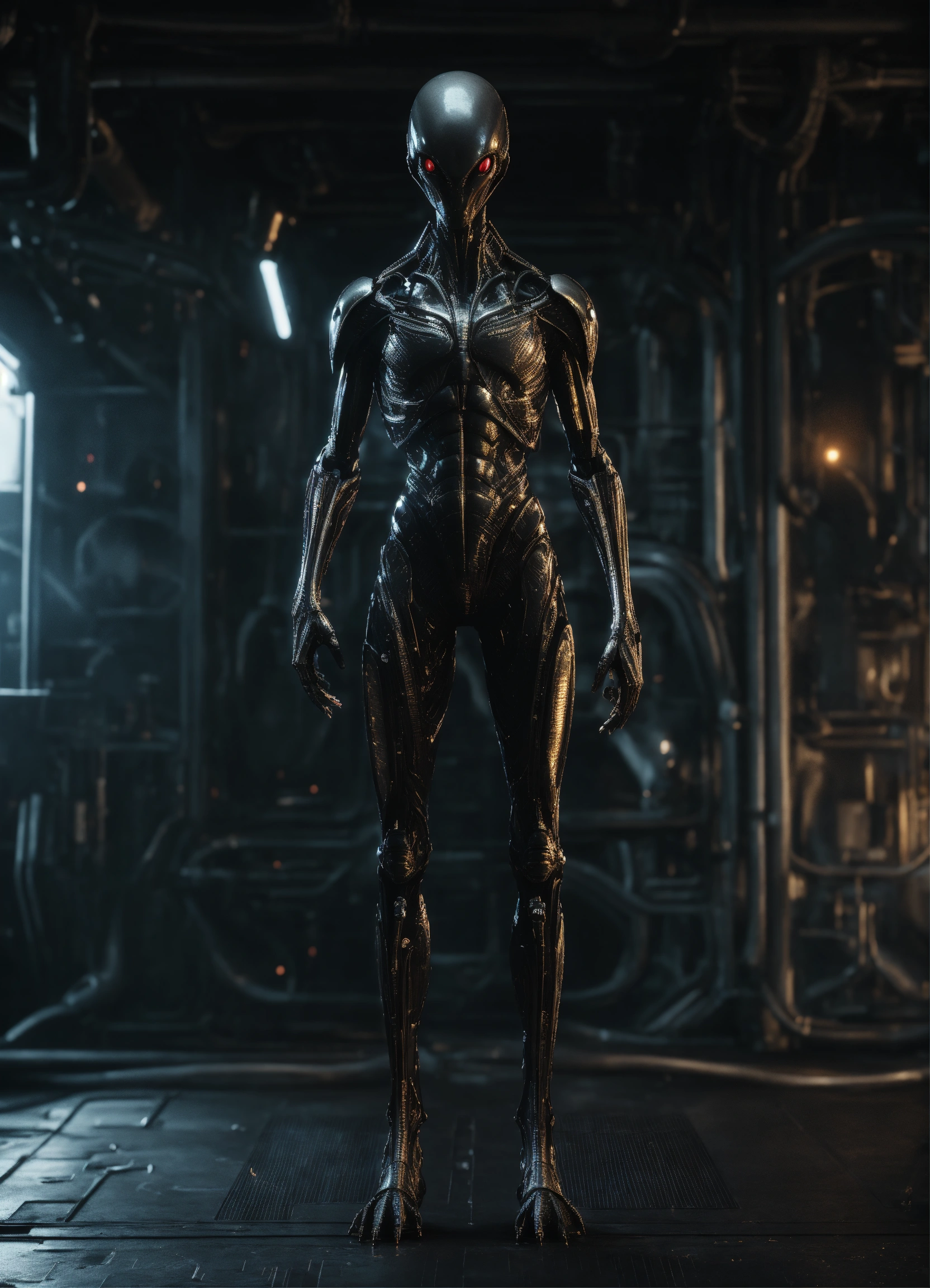 Lexica - Image of a male alien being, non-threathing, full body ...