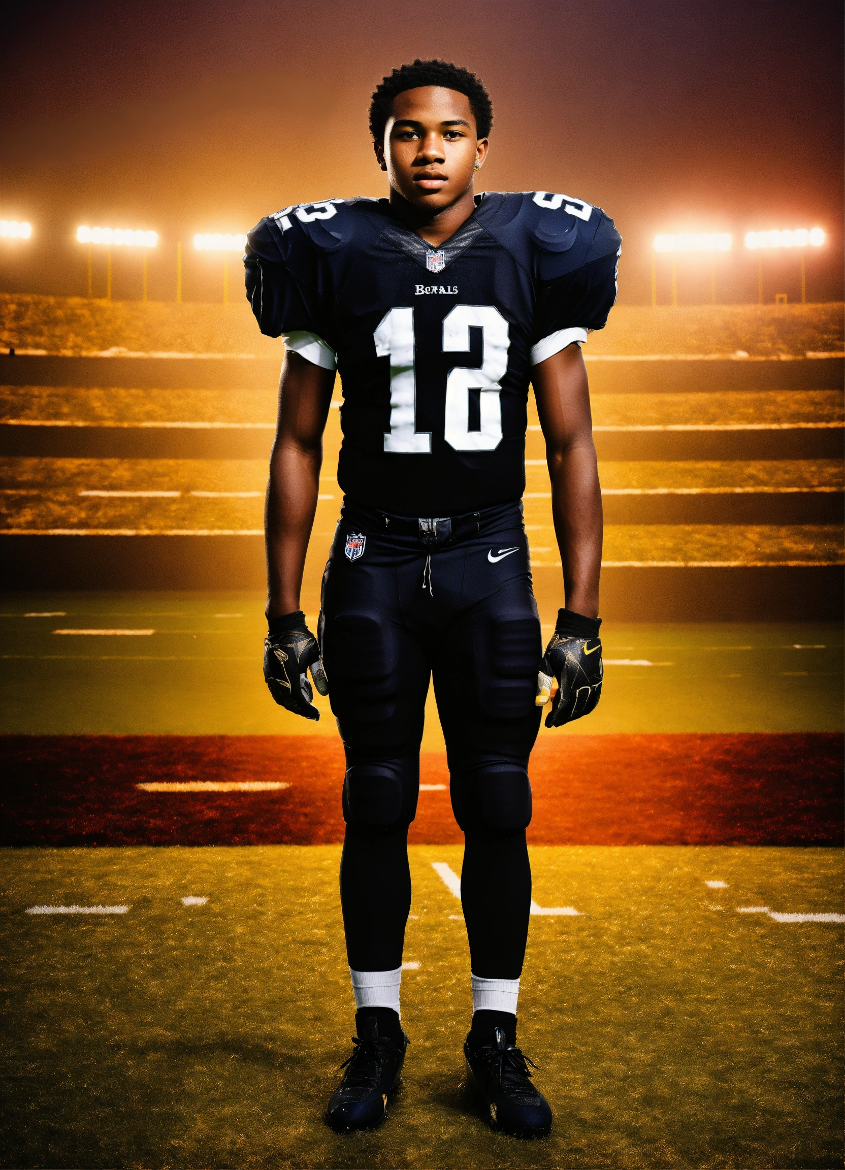 Lexica - African American brown skin boy age 18 wearing black nfl ...