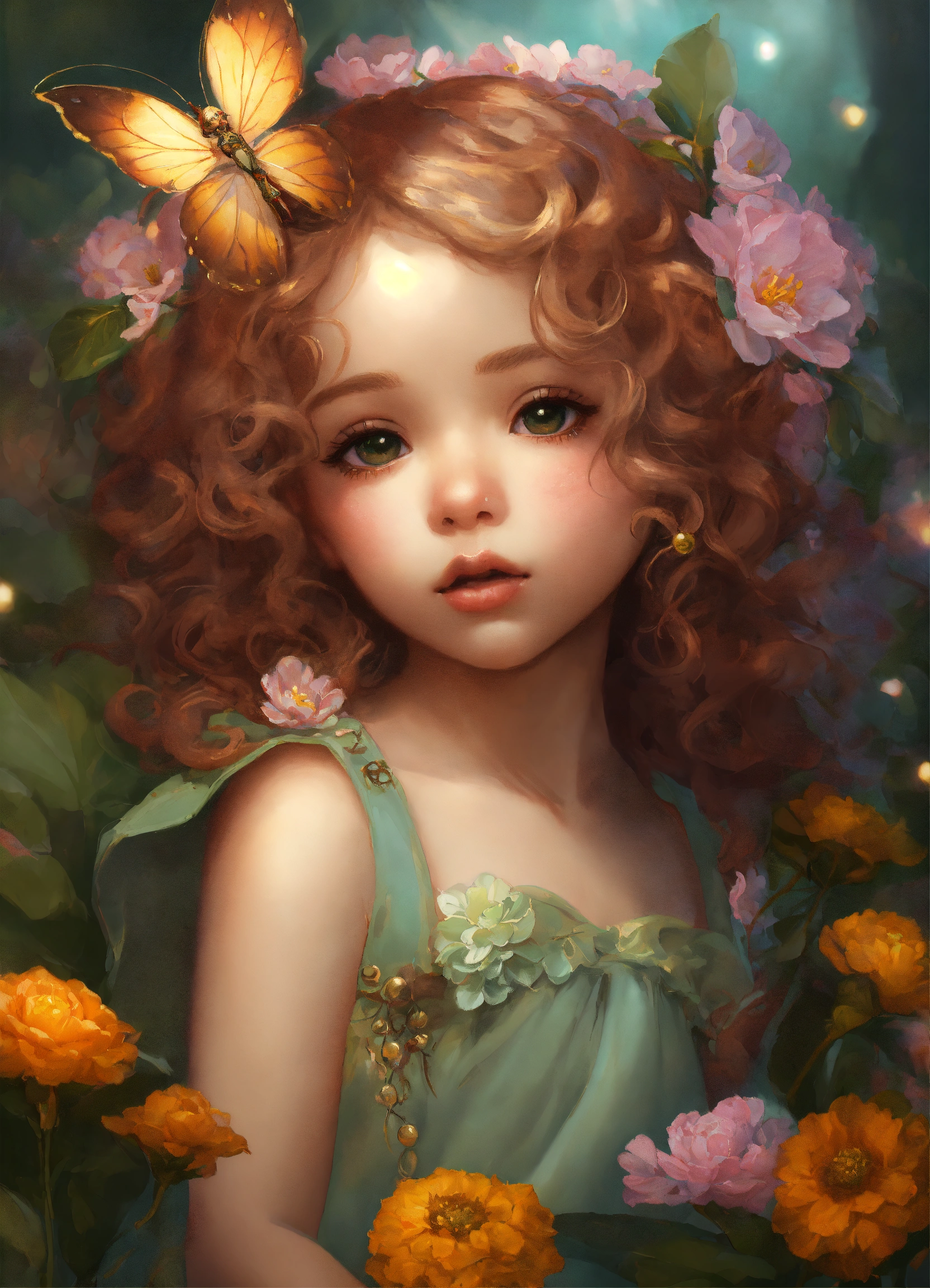 Lexica - Portrait of a very cute fairy chibi girl kewpie fairy clothes ...