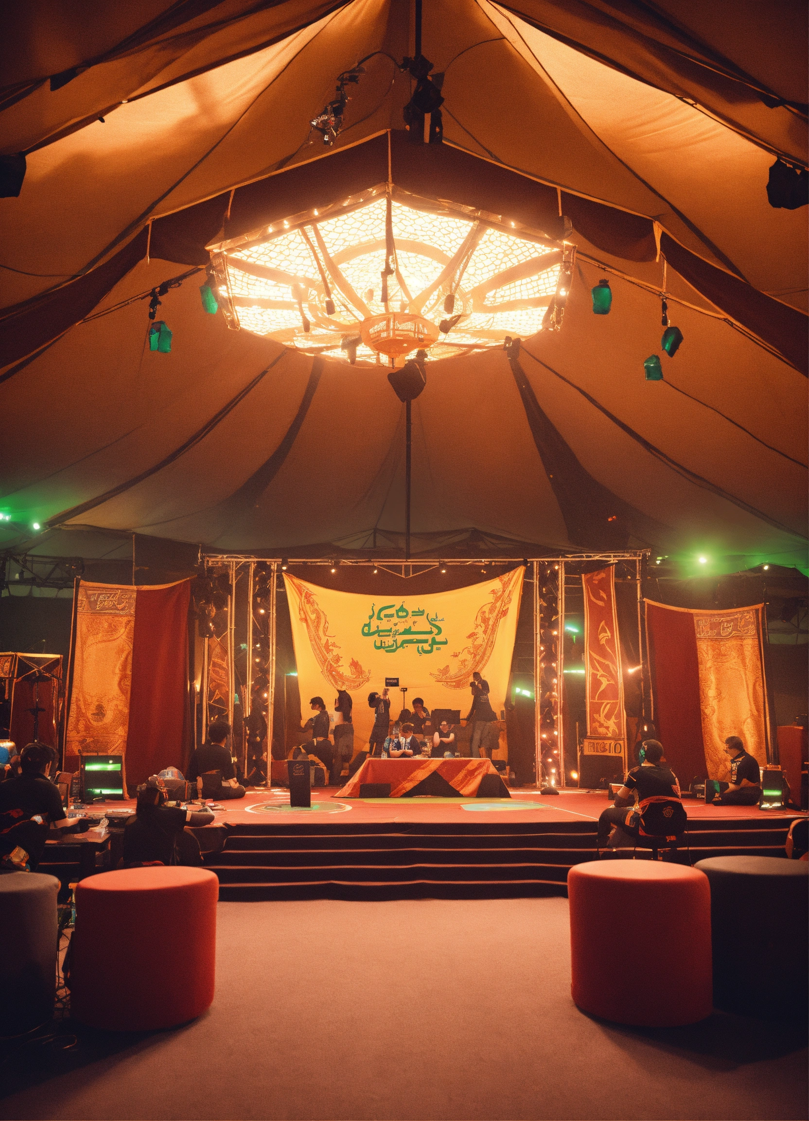 Lexica - Generate an image of a small esports venue's indoor desert ...