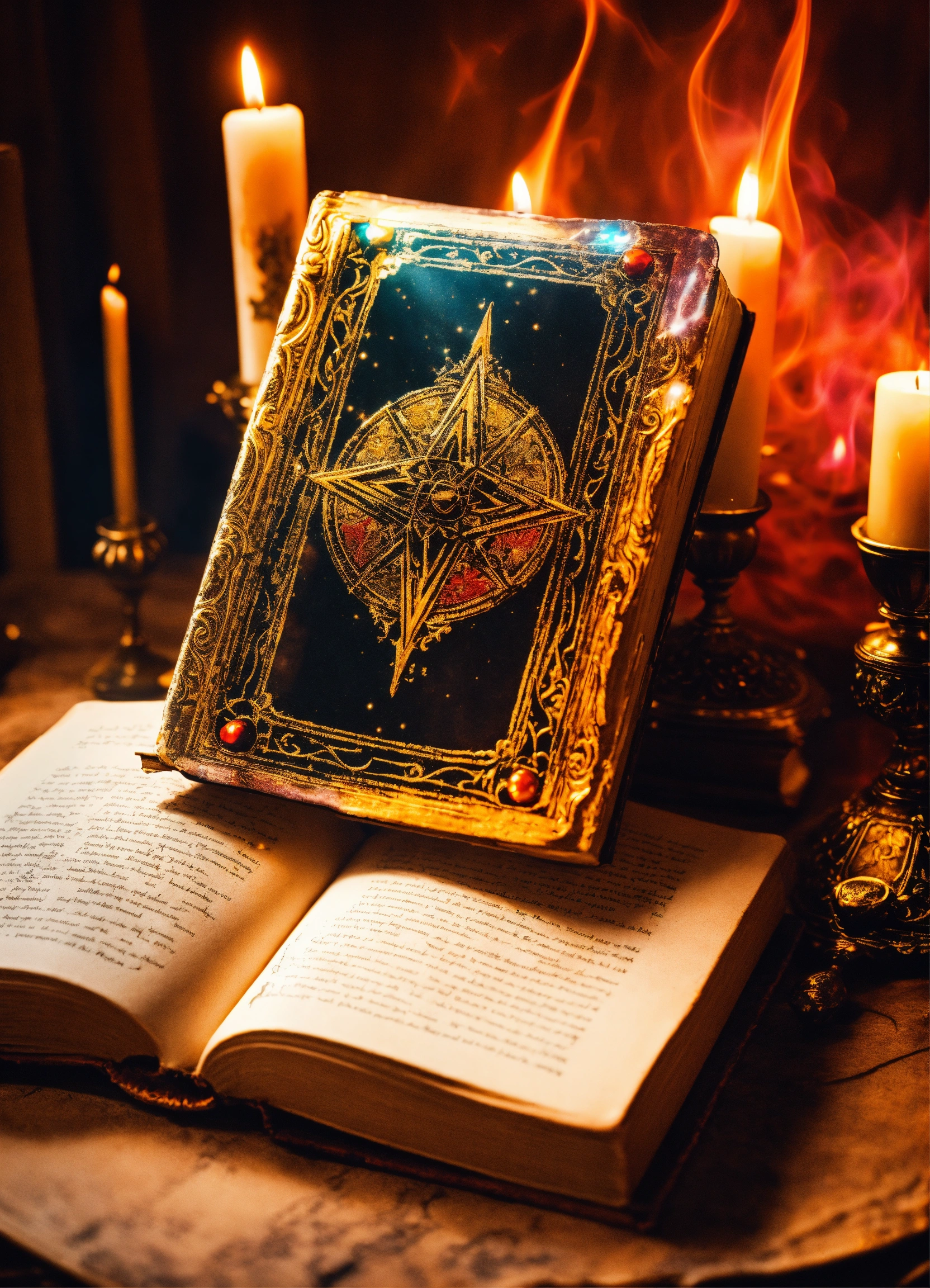 Lexica - A cursed magical book laying on a table, cursed vibes, evil ...