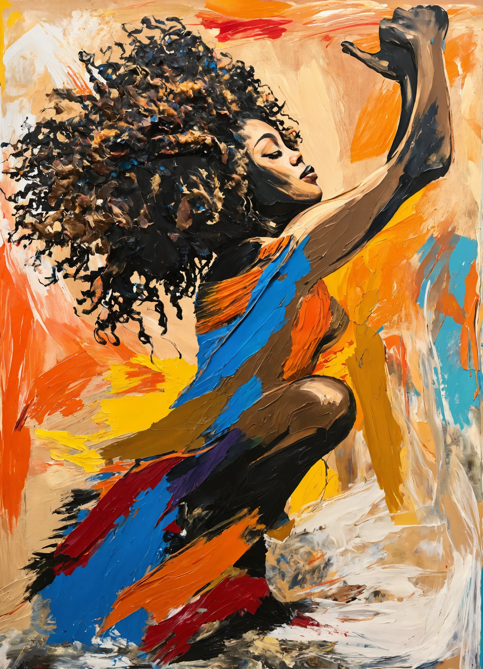 Lexica - Create an abstract expressionist painting that features a ...