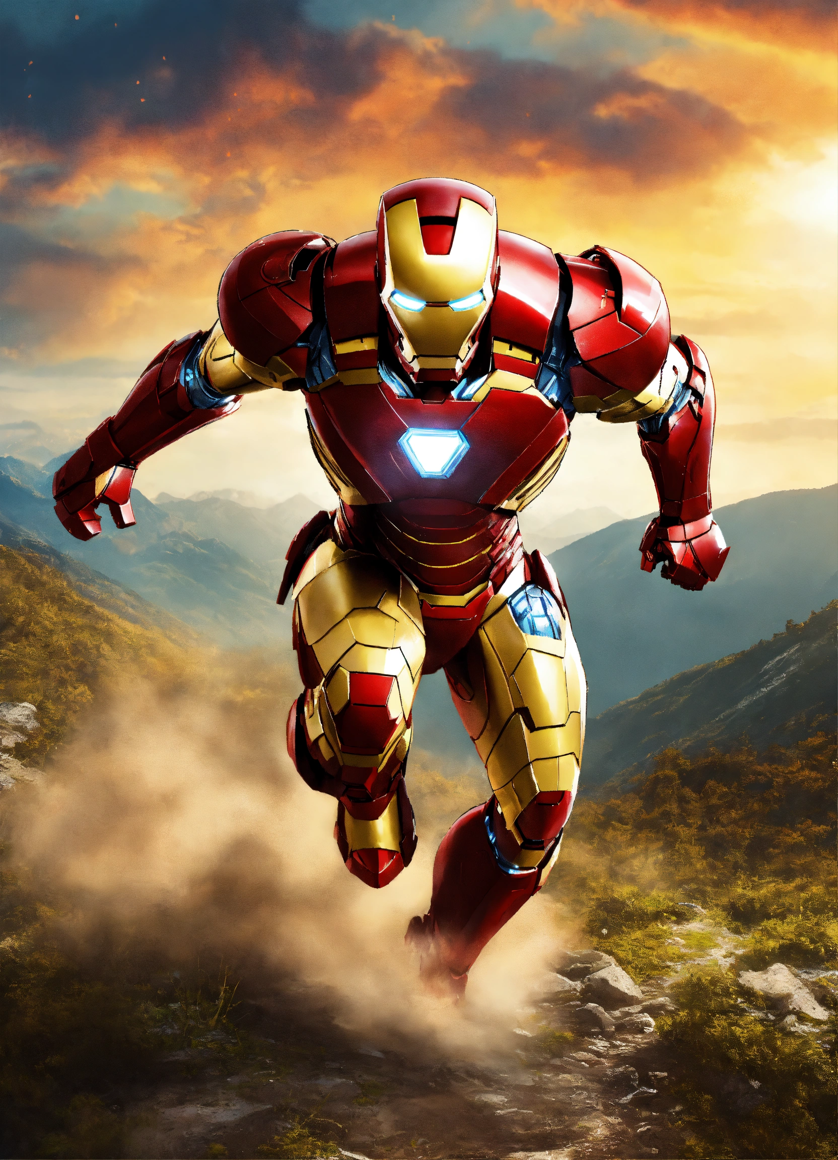 Lexica - Humoristic Iron Man body mixed with wild boar head running in ...