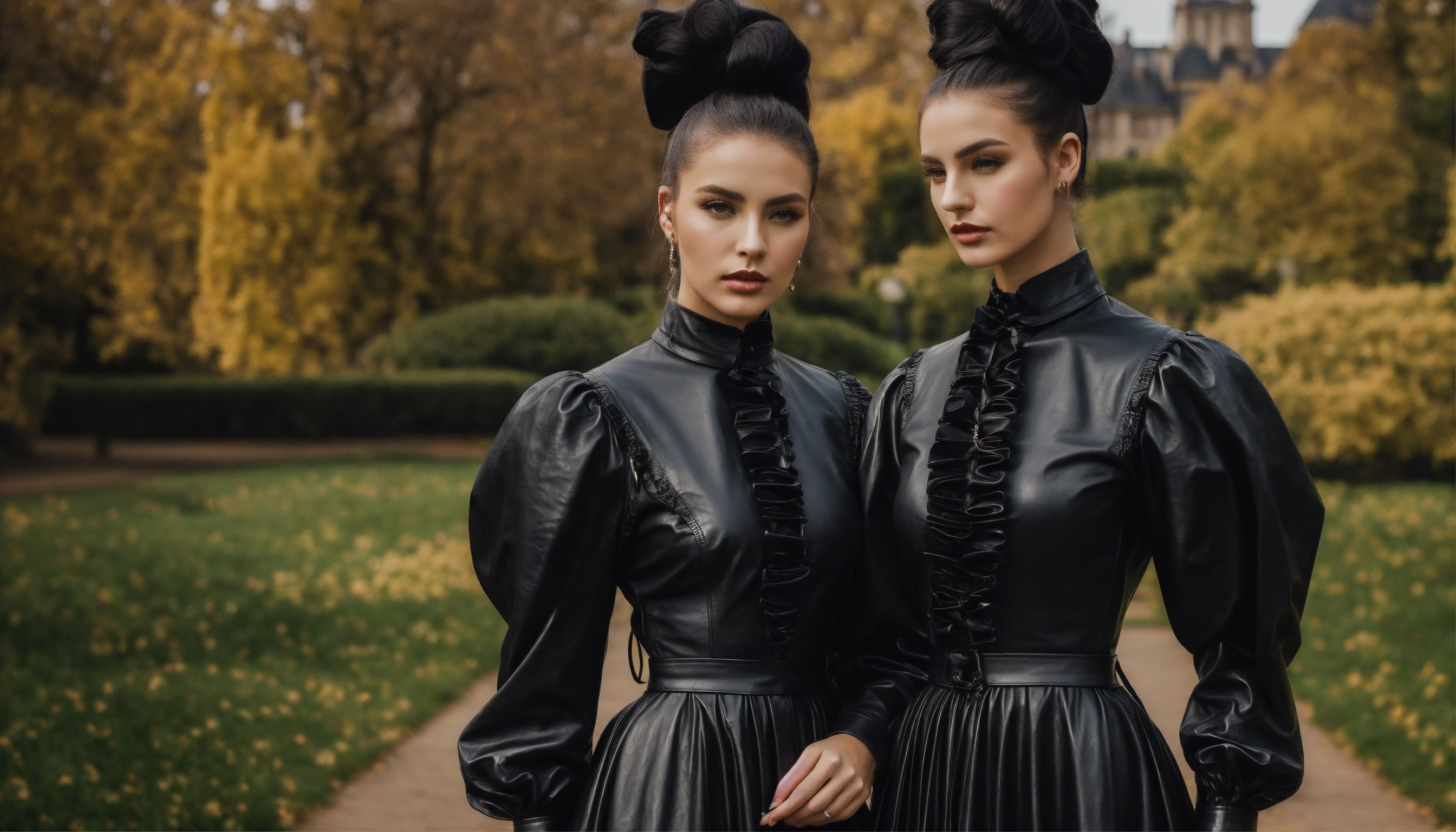 Lexica - Two stunning arrogant women fashion model, strict victorian ...