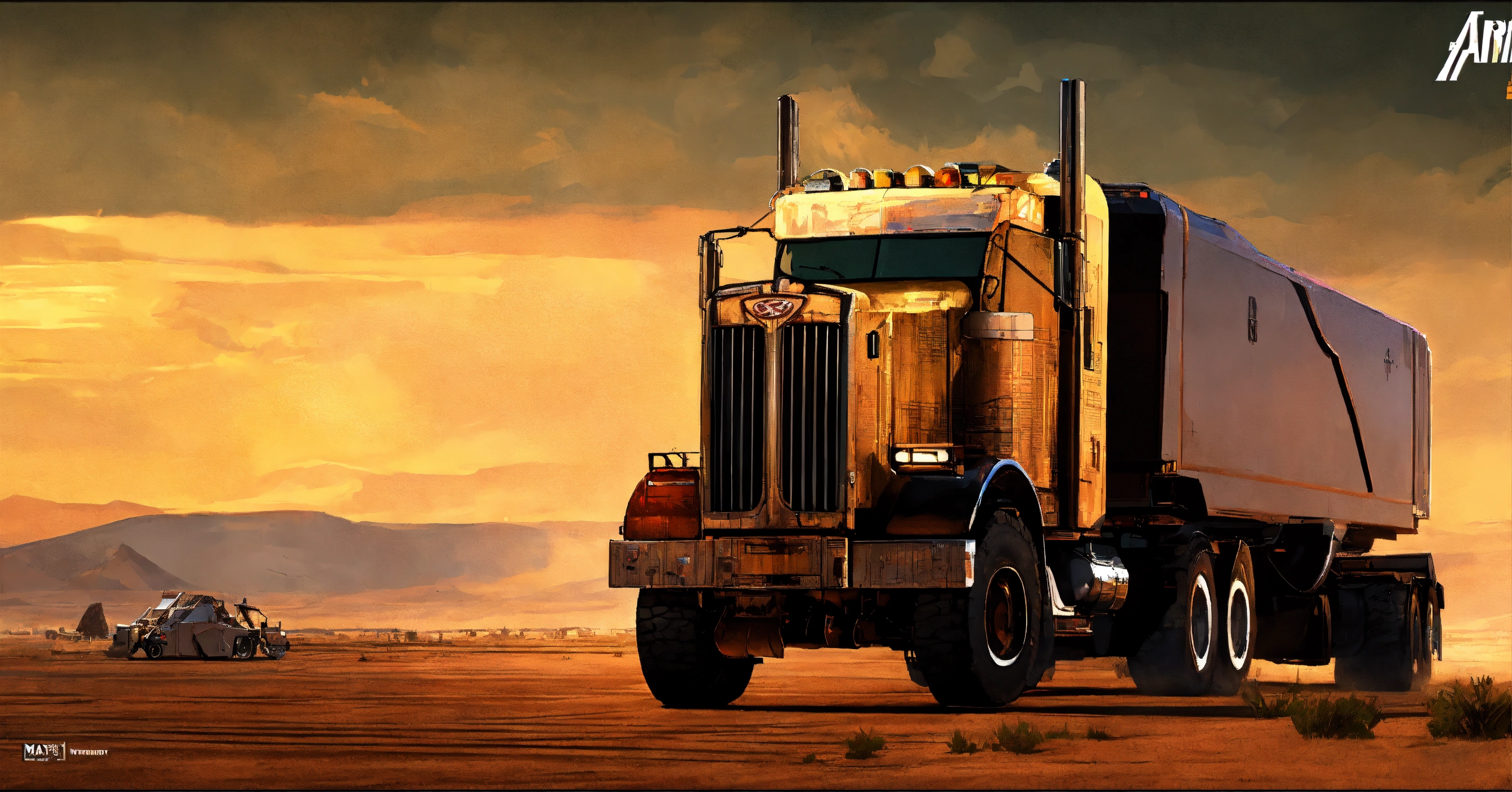 Lexica - Semi truck cyberpunk post-apocalyptic Peterbilt with a ...