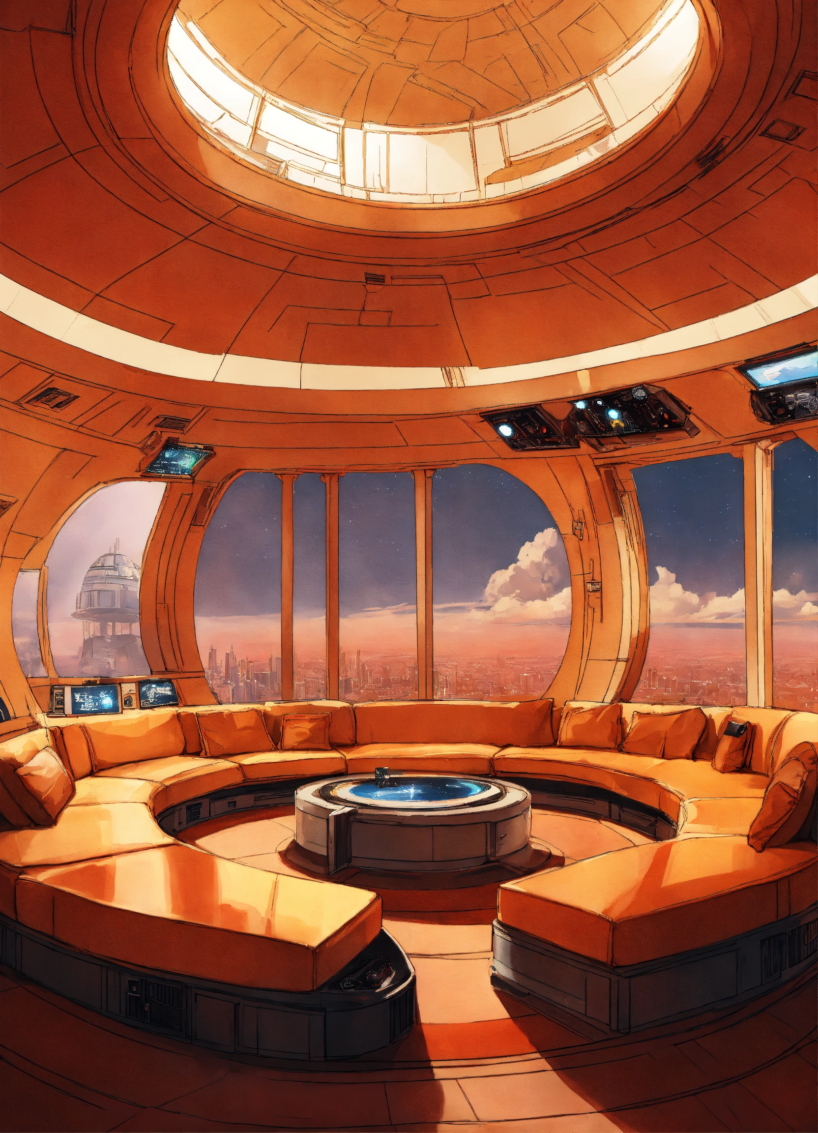 Lexica - Digital art drawing of a circular Star Wars suite with ...