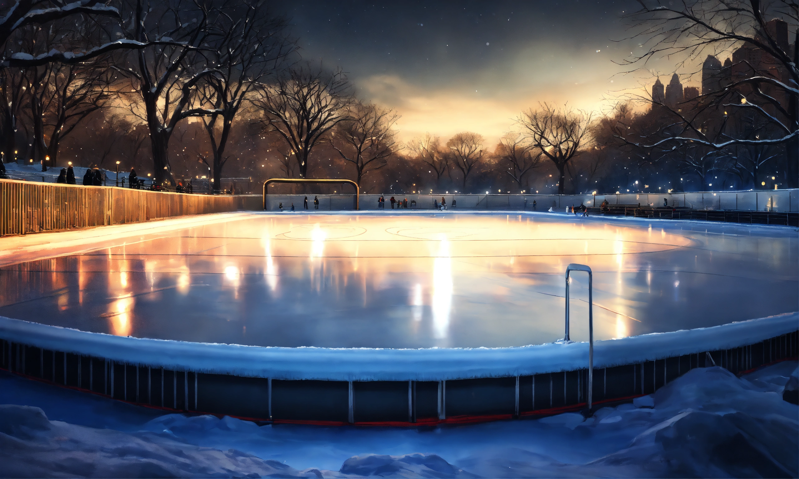 Lexica - Epic beautiful shot of a ultra detailed ultra cozy ice rink in ...