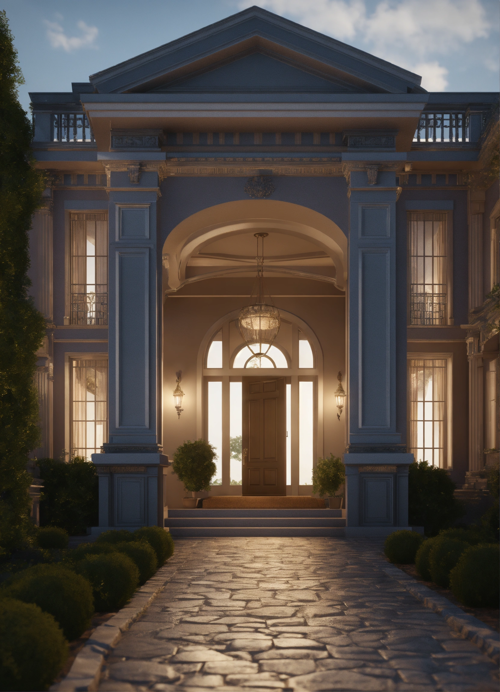 Lexica - 3d render, 4k, unreal engine of a mansion with modern classic ...