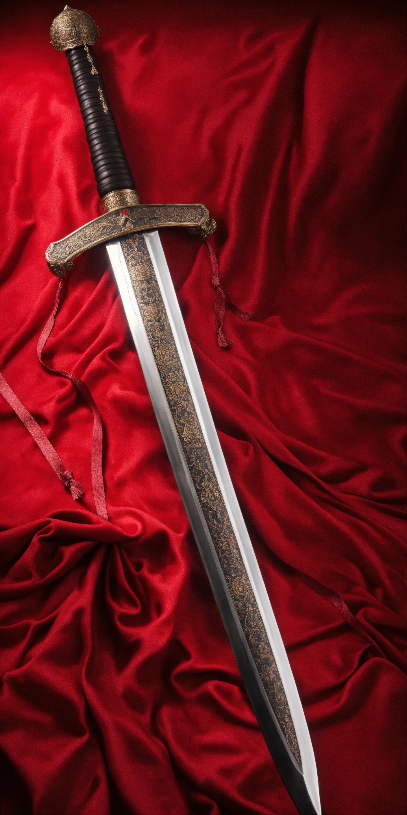 Lexica - Richly decorated long longsword, ultra realistic, very detailled