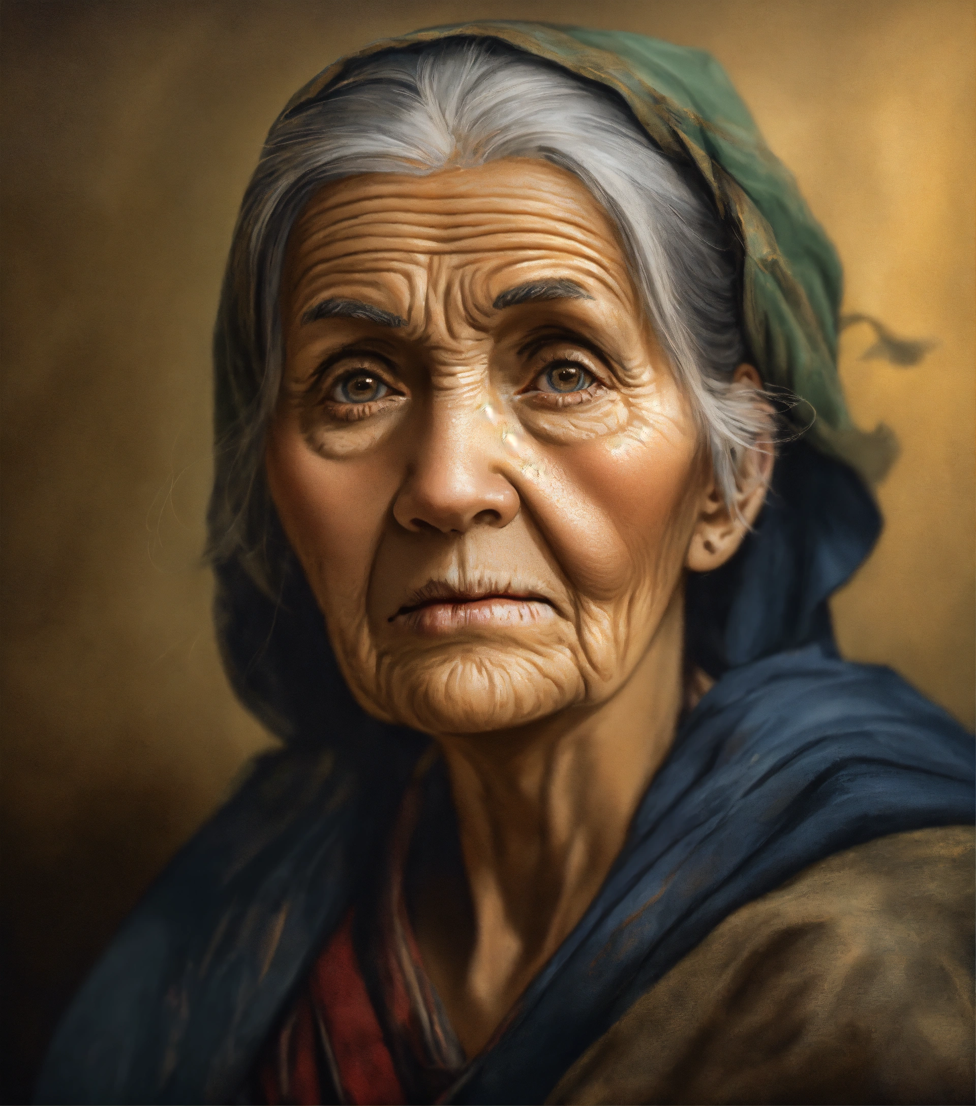 Lexica - An ultrarealistic portrait of a wise old woman, dressed in ...