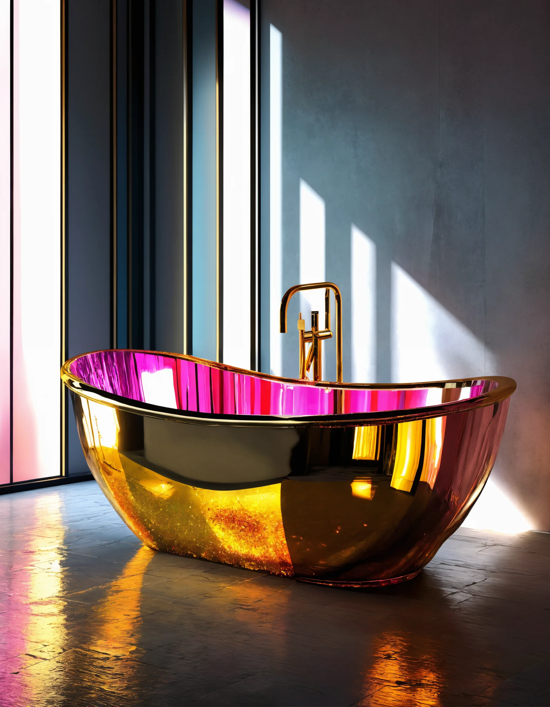 Lexica - Ultra contemporary modernist ‘glowing pink and gold bathtub ...