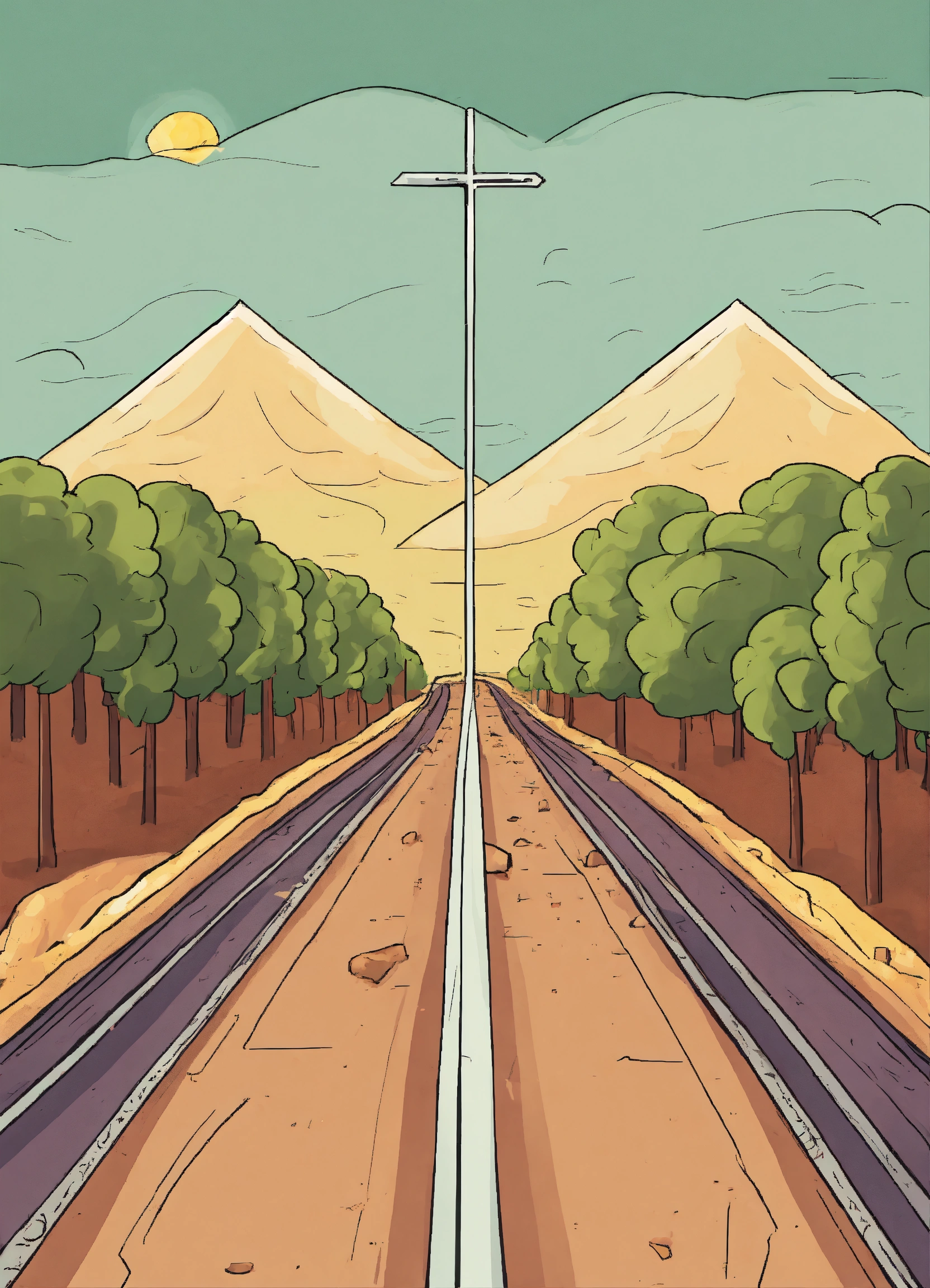 Lexica - A cartoon of a straight ahead direction symbol