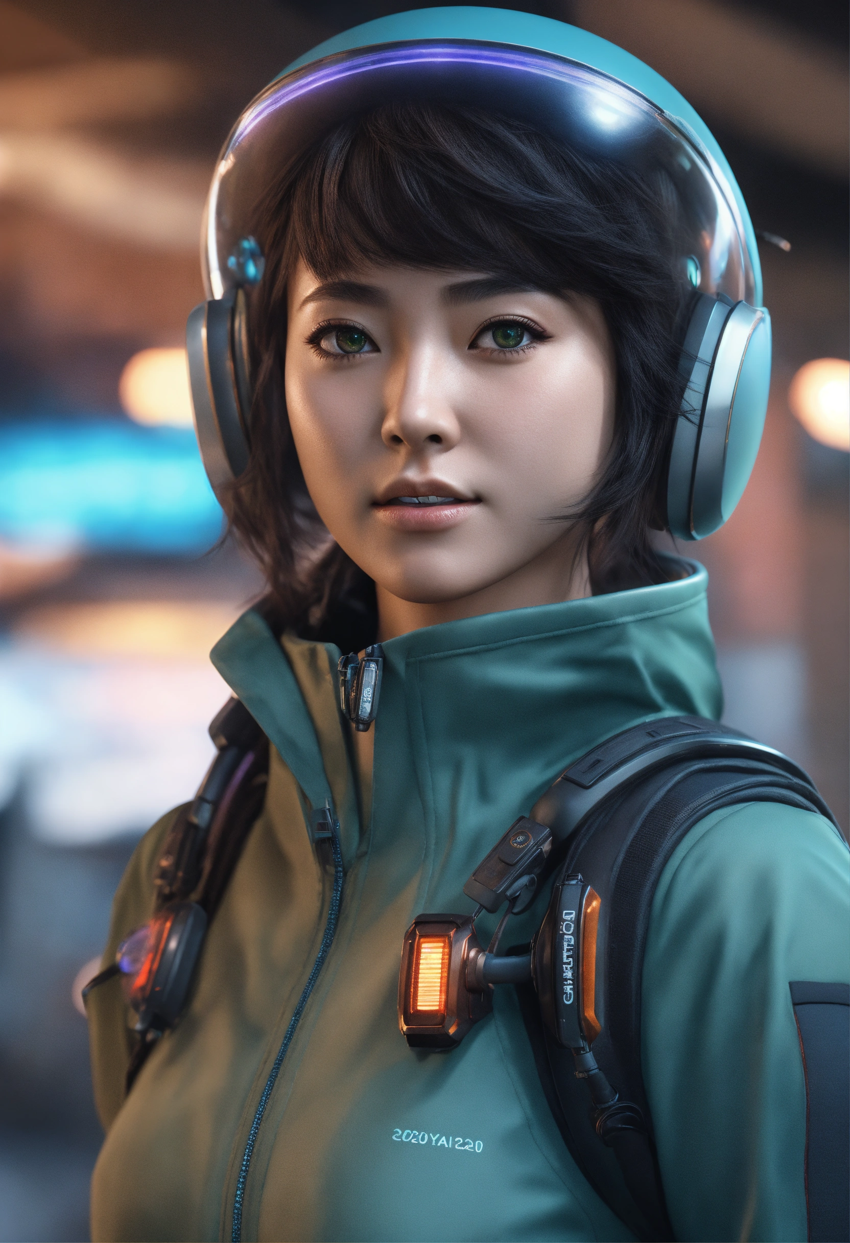 Lexica - 3D rendered, realistic 2020s sci-fi extroverted female, full ...