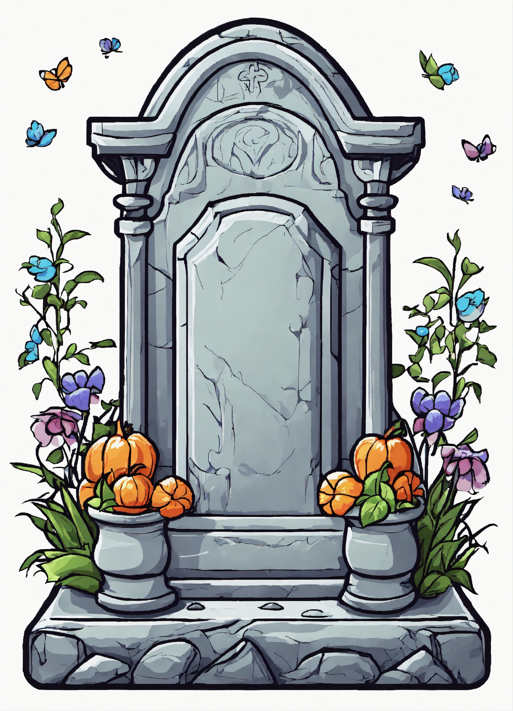 Lexica - Generate a cute funny tombstones illustration, 4K resolution ...