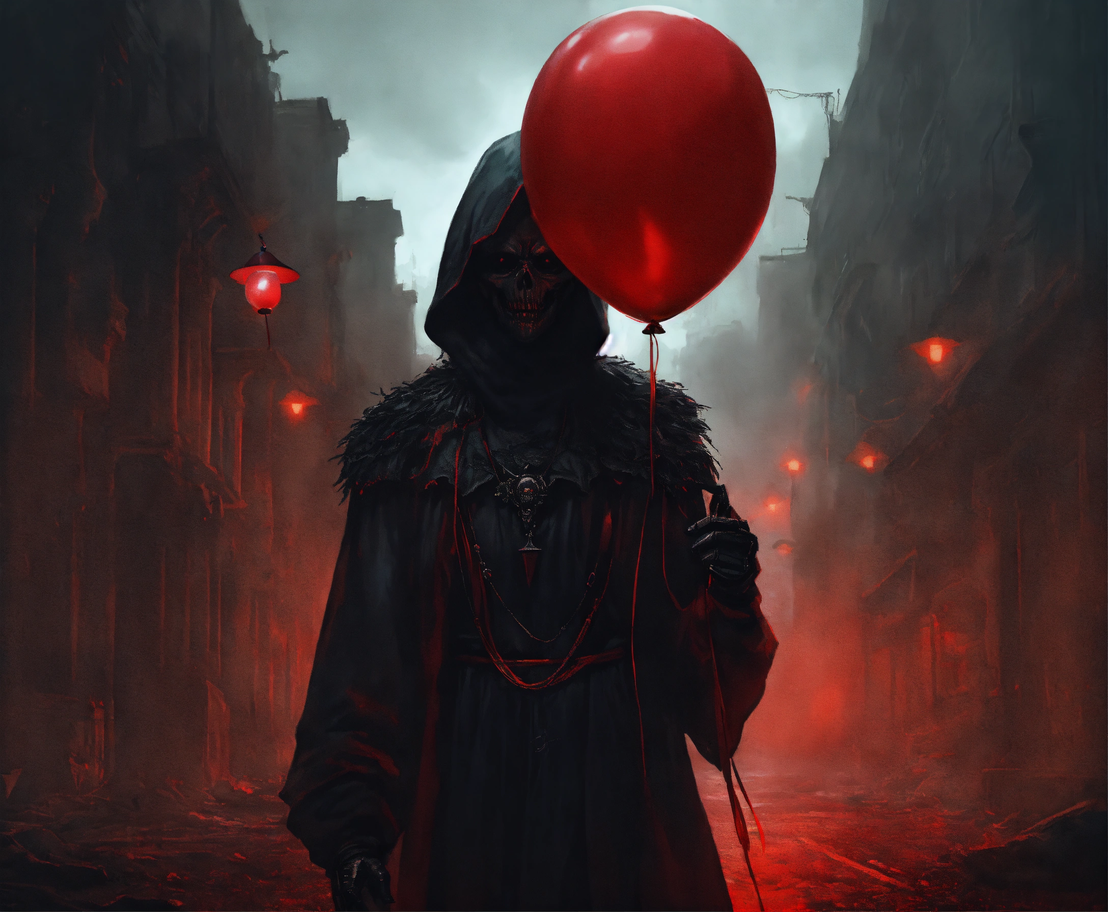 Lexica - Dark aesthetic, A creepy dark humanoid figure, holding a red ...