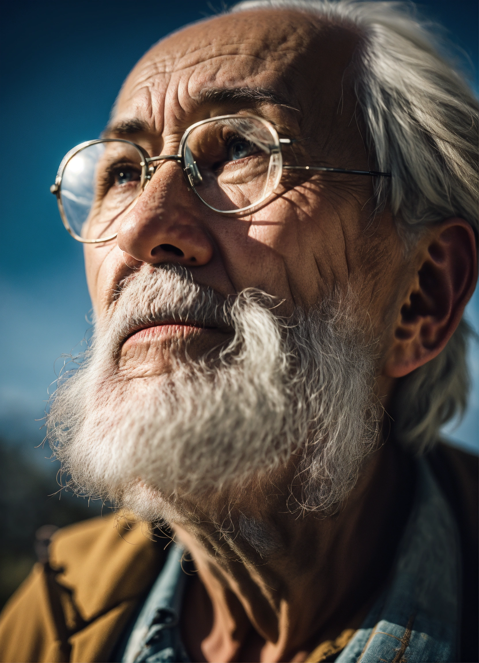 Lexica - Really old man looking up to sky