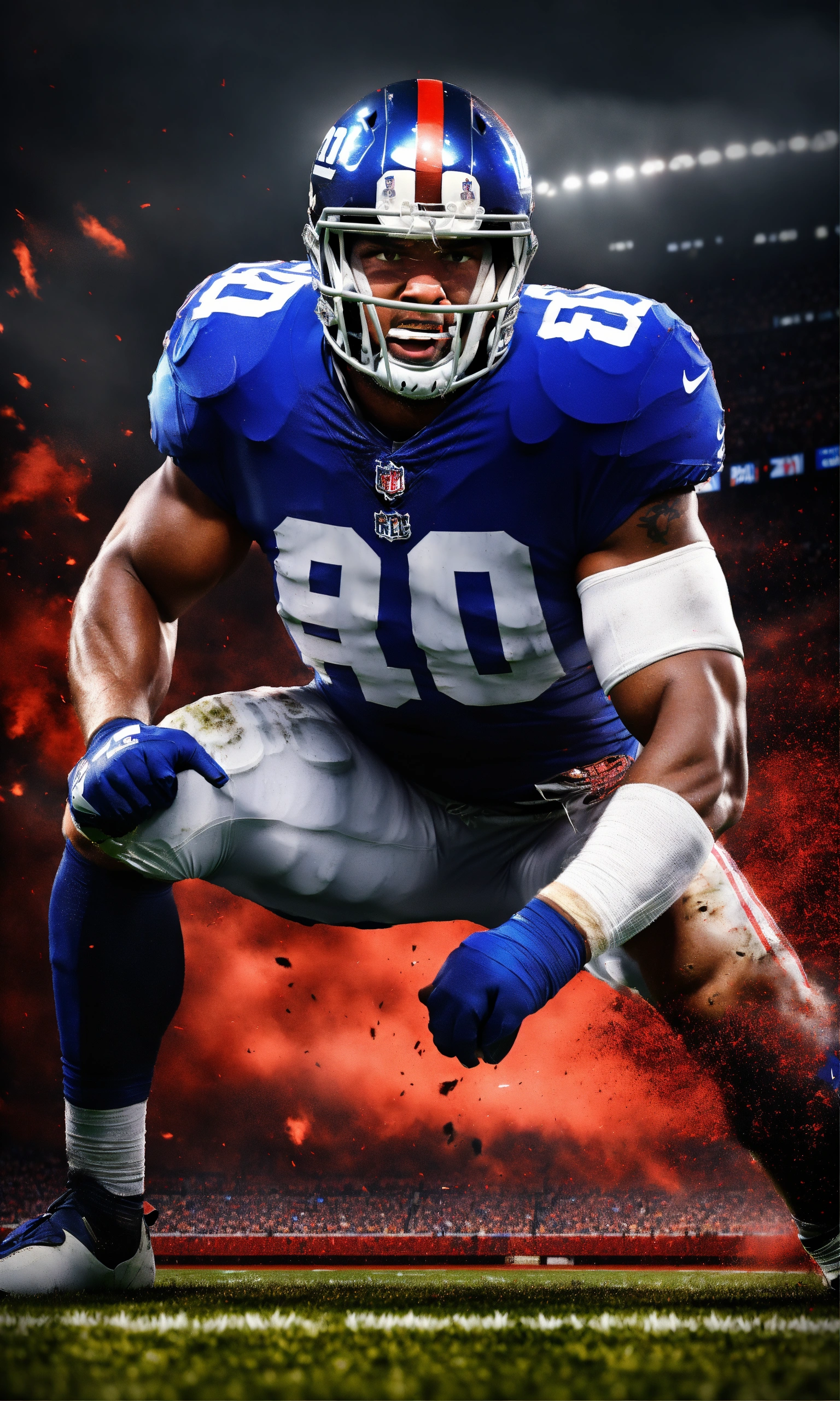Lexica - High end aggressive nfl football player, photography, dramatic ...