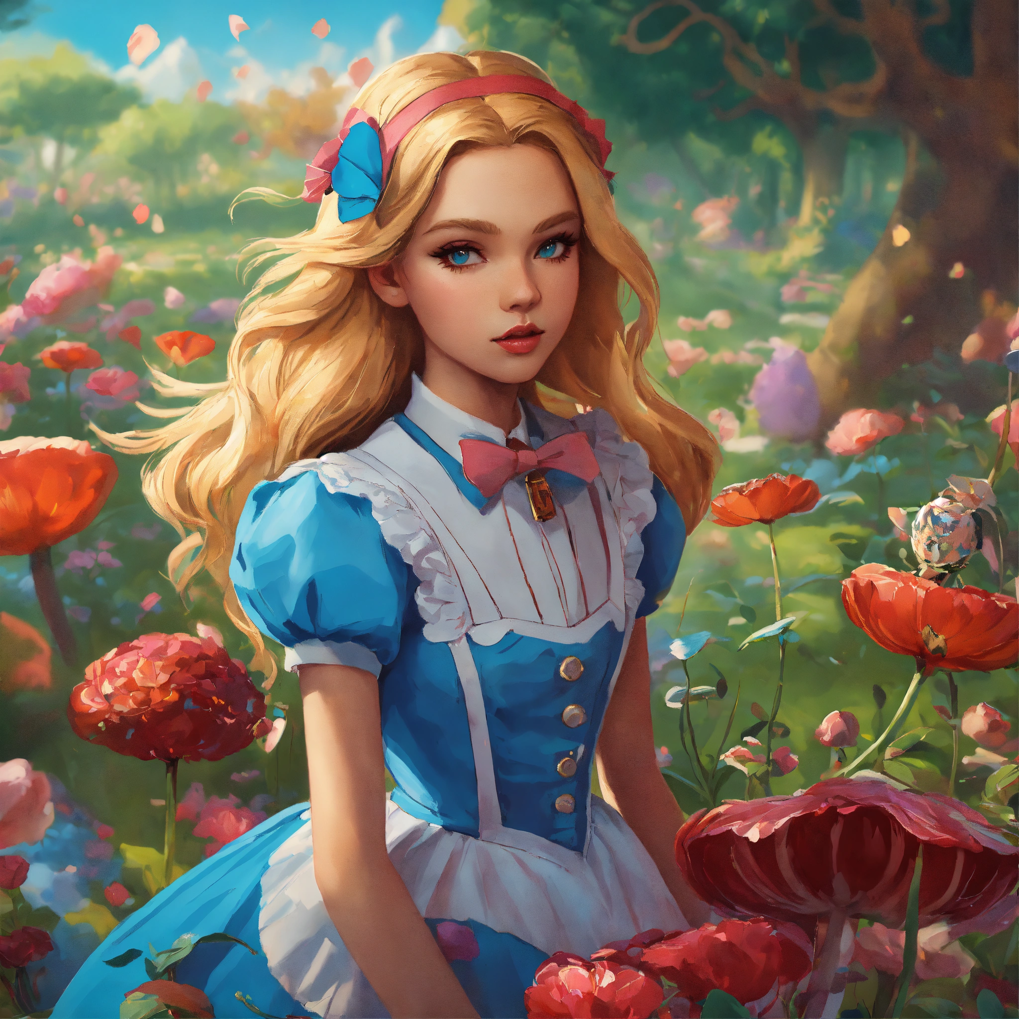 Lexica - The character Alice from Alice in Wonderland, cartoon oil ...