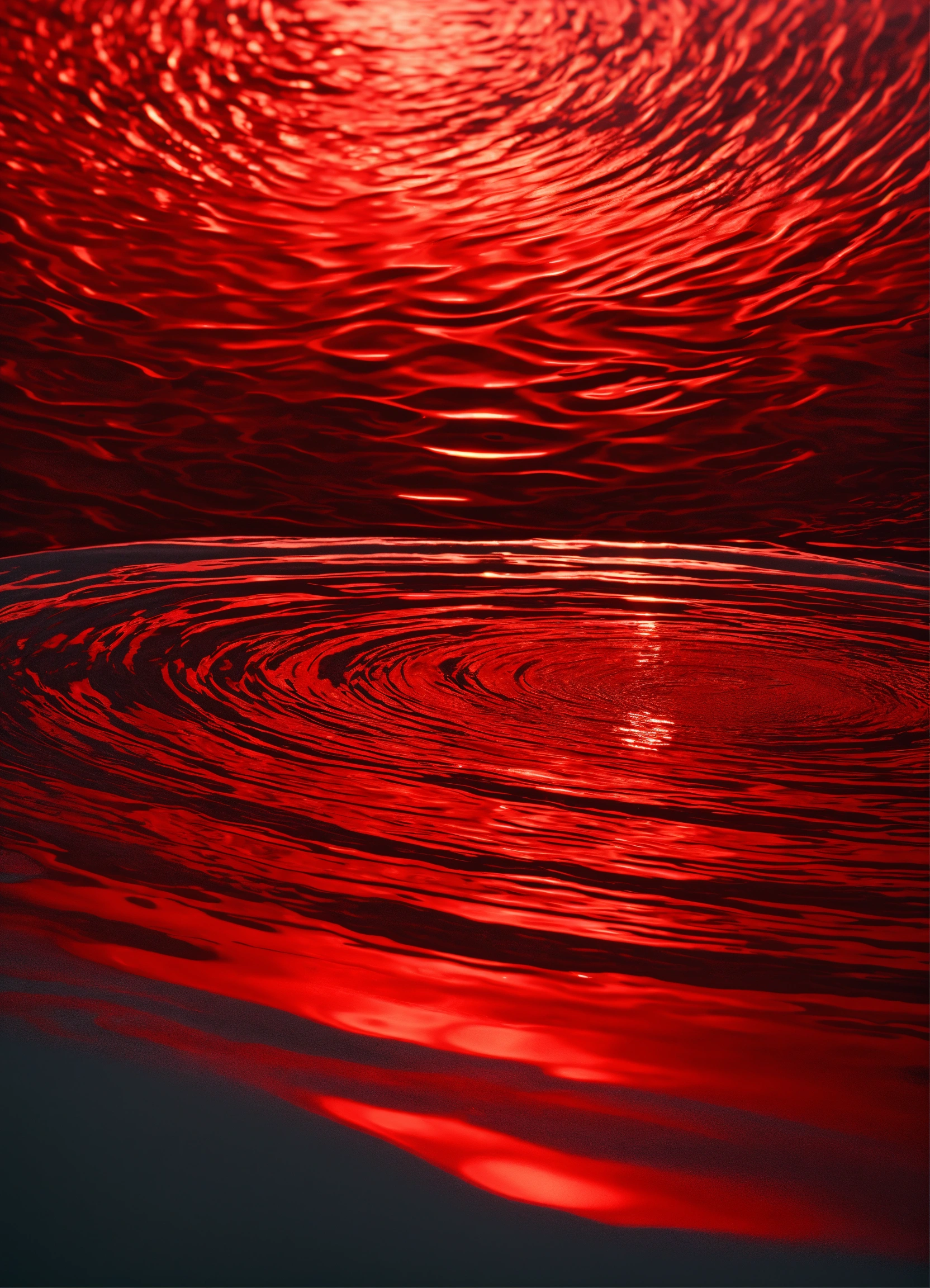 Lexica - Hyper realistic opaque red abstract circular metallic frozen ...
