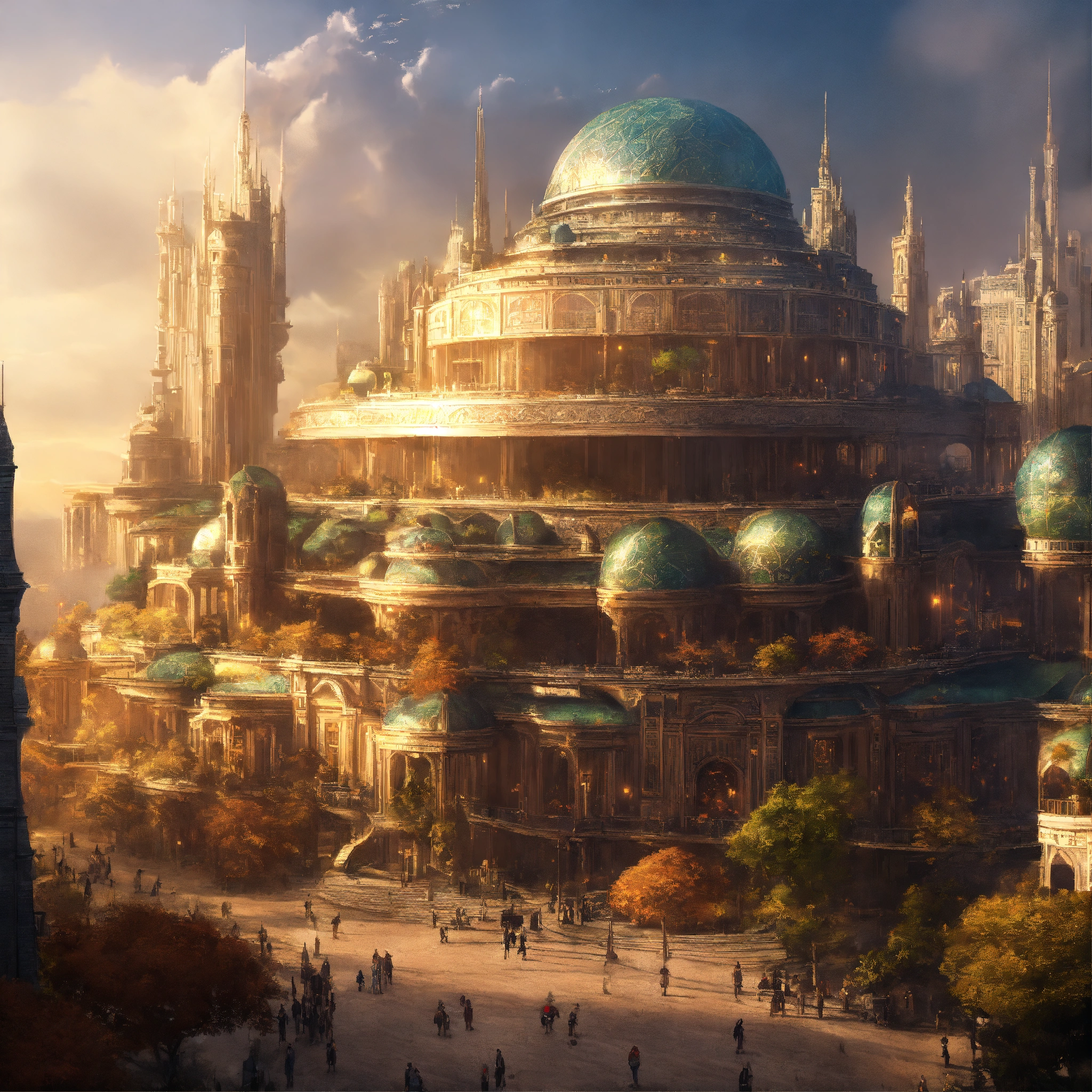 Lexica - Fantasy city with a colossal academy at the center.