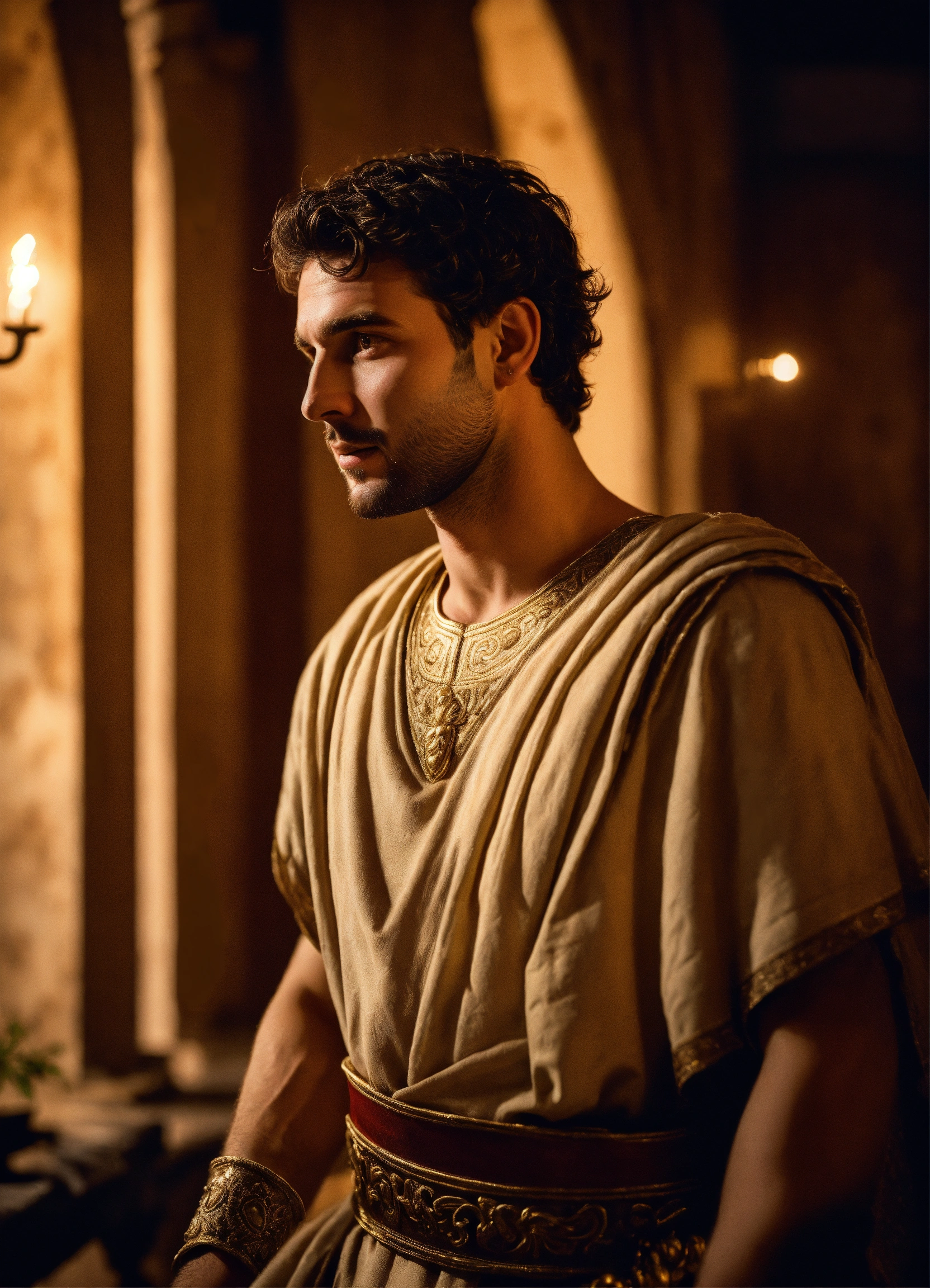 Lexica - A young rich noble handsome roman man wearing roman clothes ...