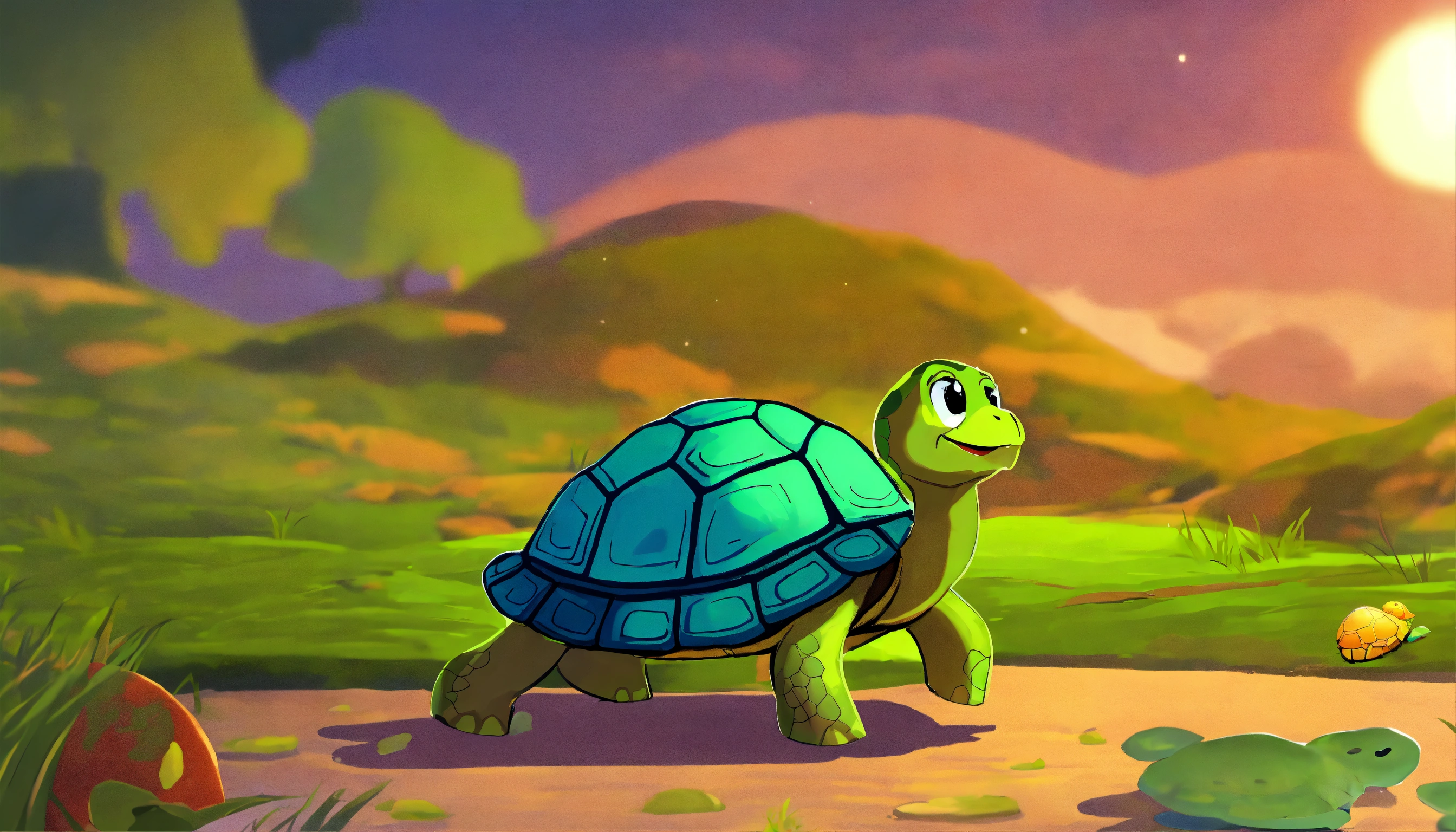 Lexica - Hello, turtle. She strolls on the damp ground, finding a flat ...