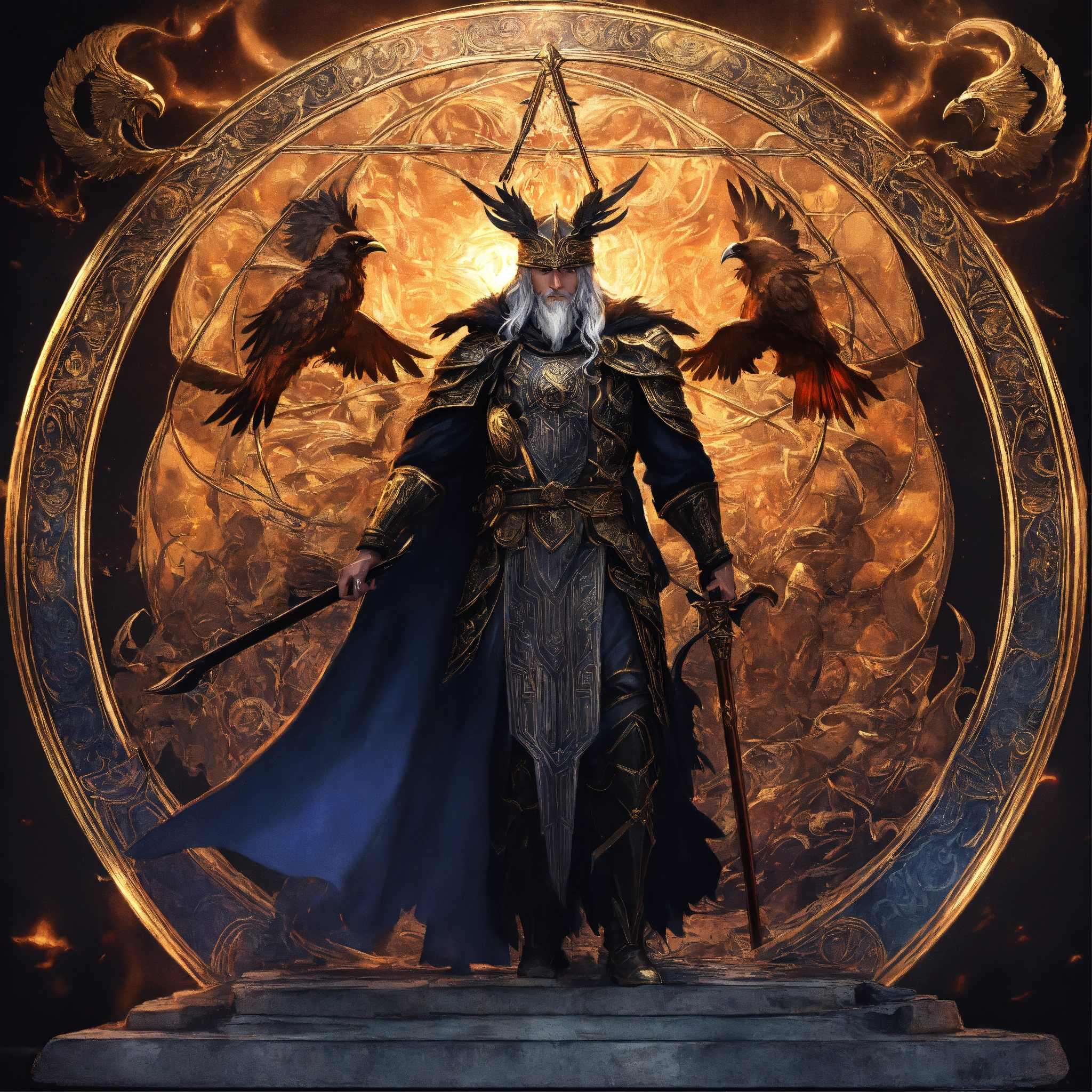 Lexica - Draw Odin and Hel in a face-to-face encounter. Odin should be ...