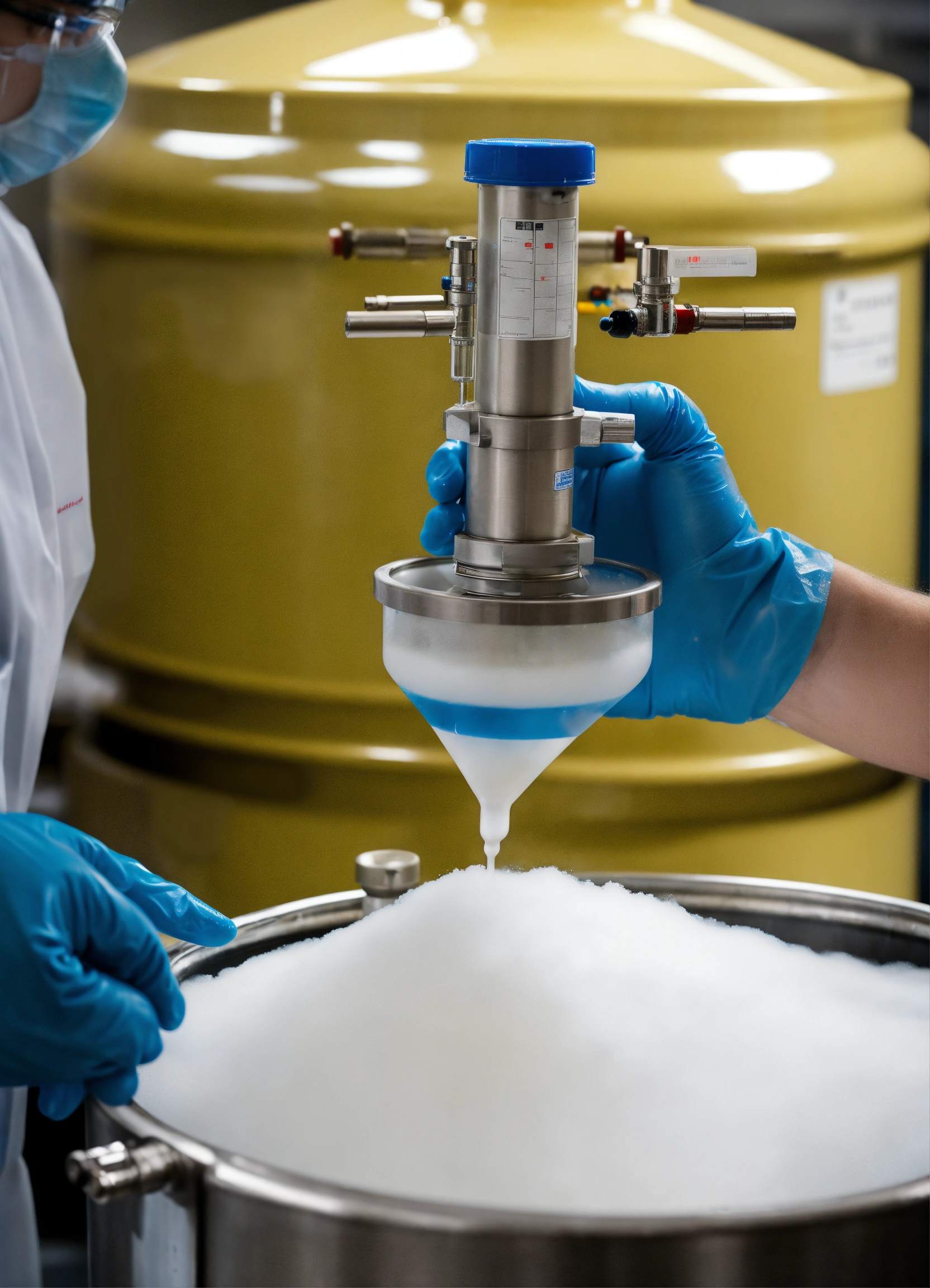 Lexica - Liquid nitrogen storage tank in biological laboratory, pulling ...