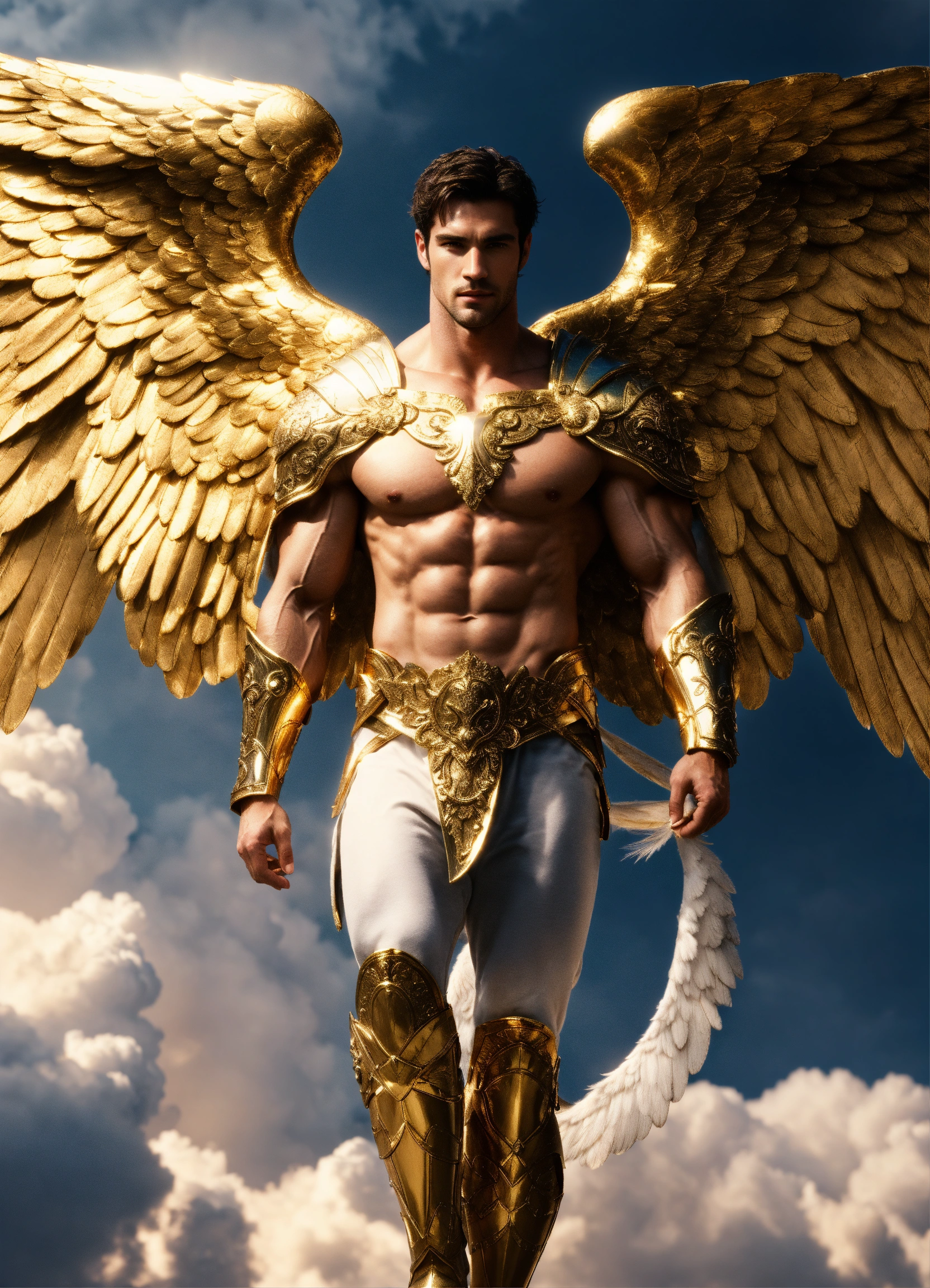 Lexica - A strong handsome white male angel god, a handsome god with ...