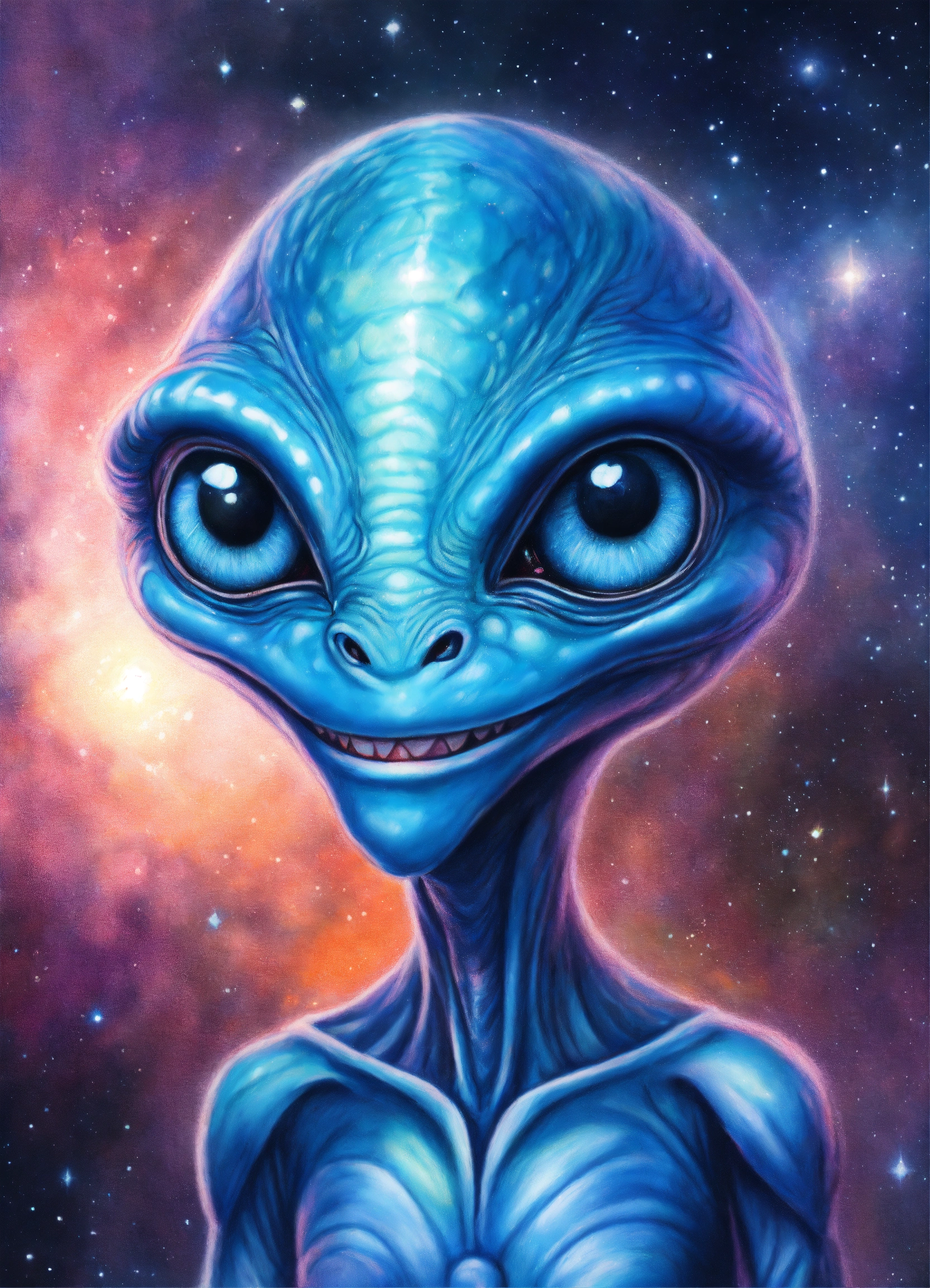 Lexica - Realistic colored pencil drawing of a friendly, loving, very ...