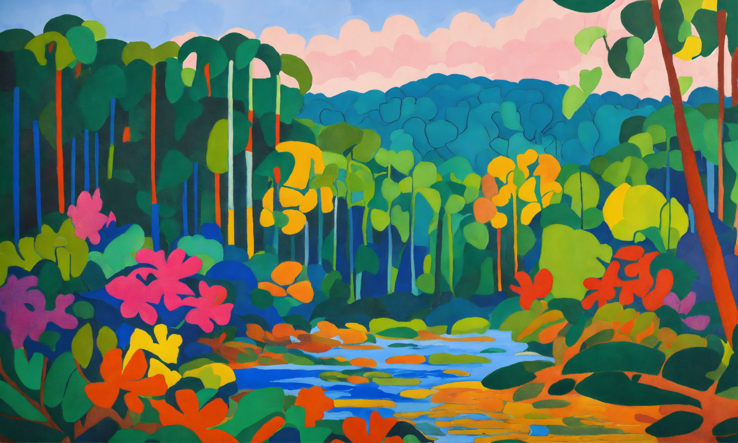 Lexica - The Amazon Rainforest, Brazil, colorful painting in the style ...