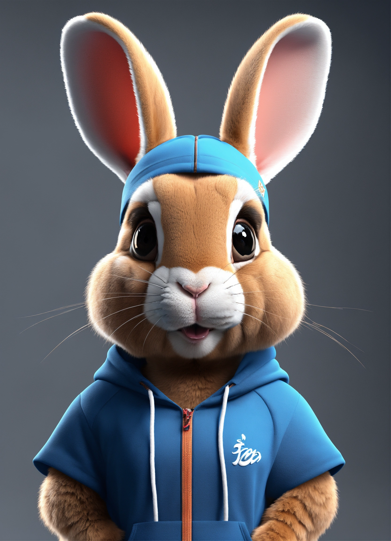 Lexica - A rabbit with fitness wear, front view, studio photo, hyper ...