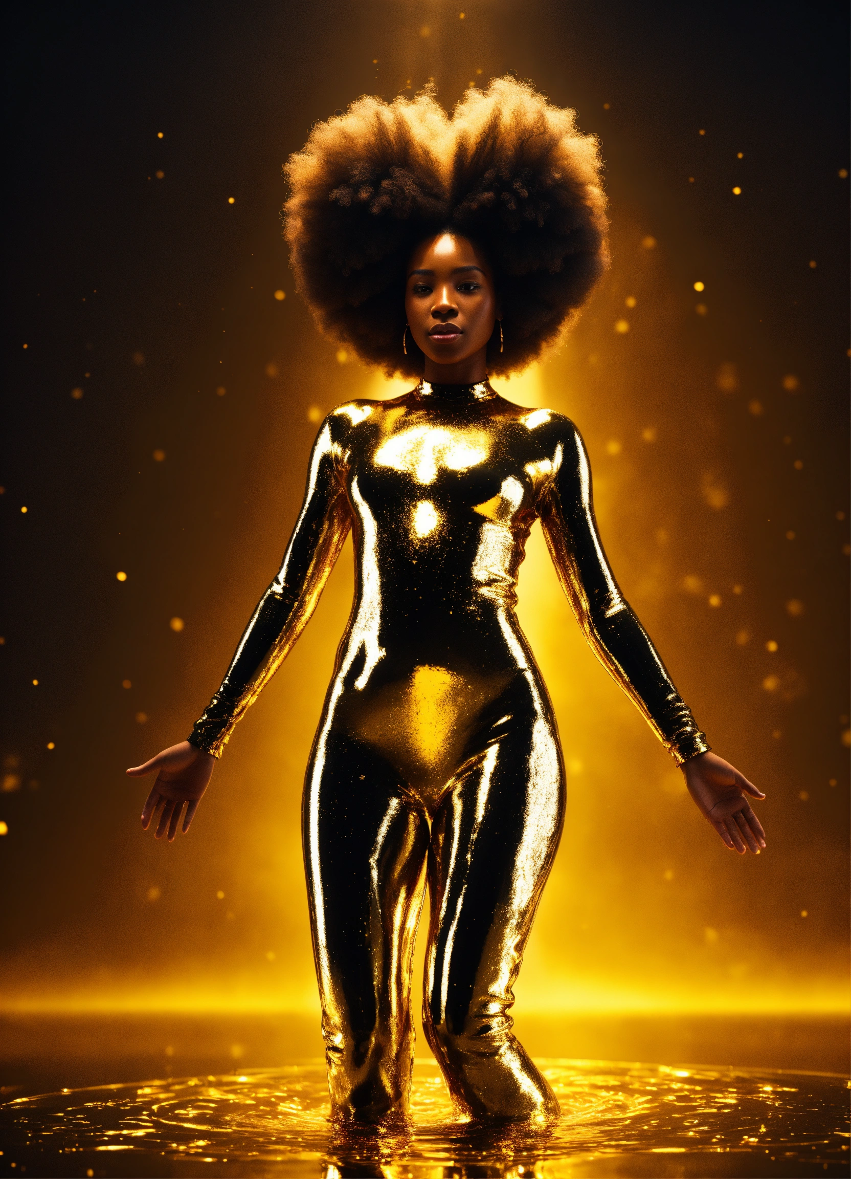 Lexica - 3d render of black woman with afro made entirely of glass ...