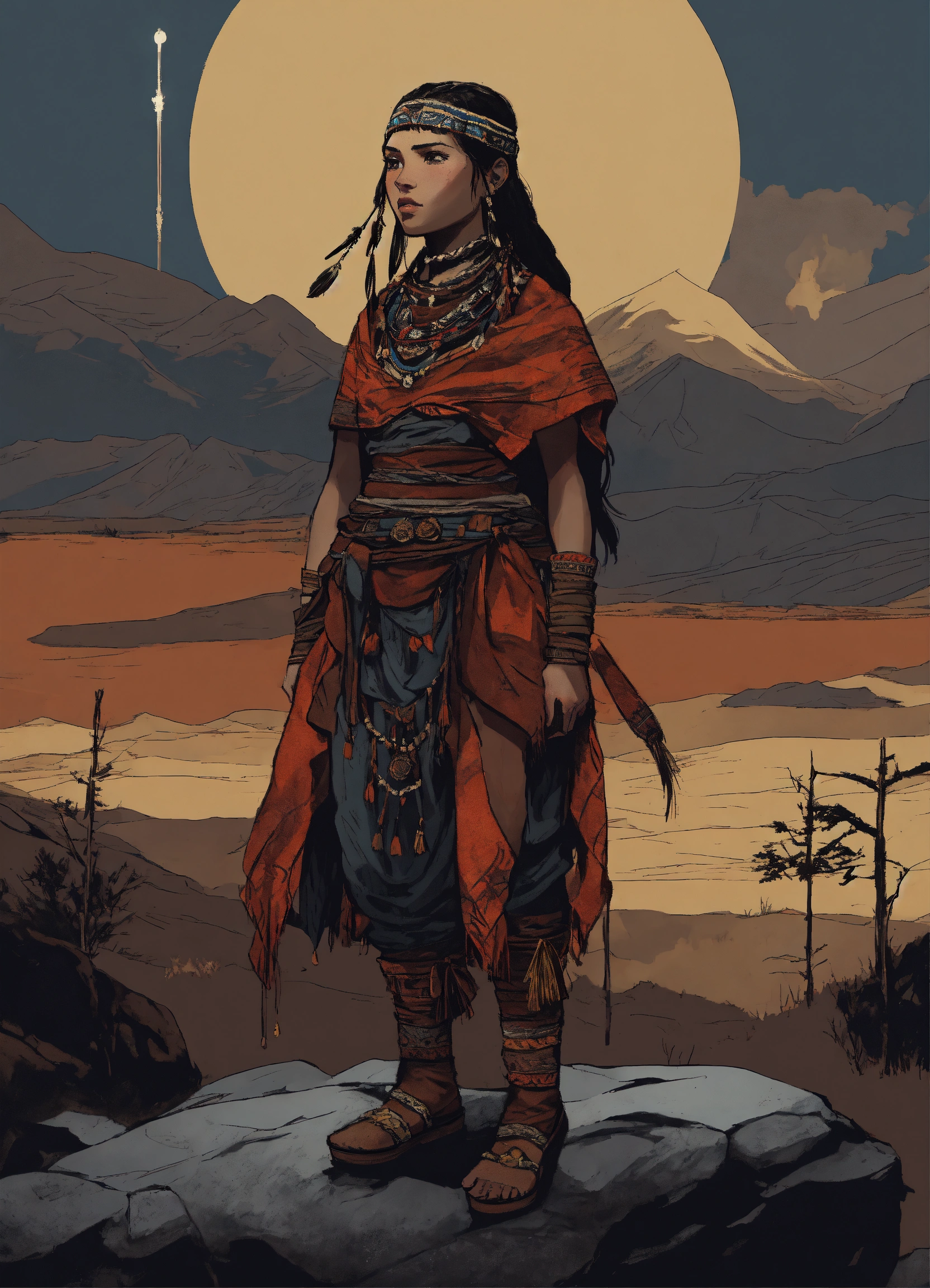 Lexica - Illustration of a young Sámi woman in the style of Bernie ...