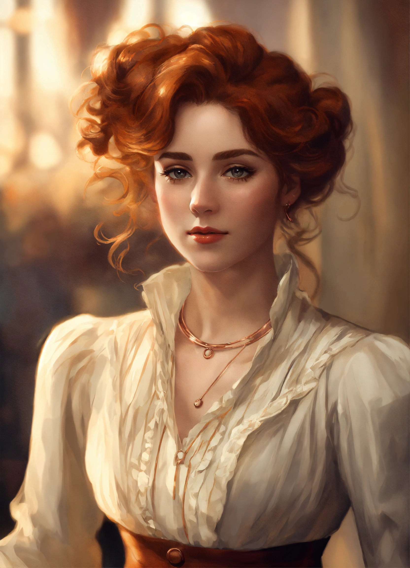 Lexica - Digital art portrait of a beautiful, Edwardian, rich British ...