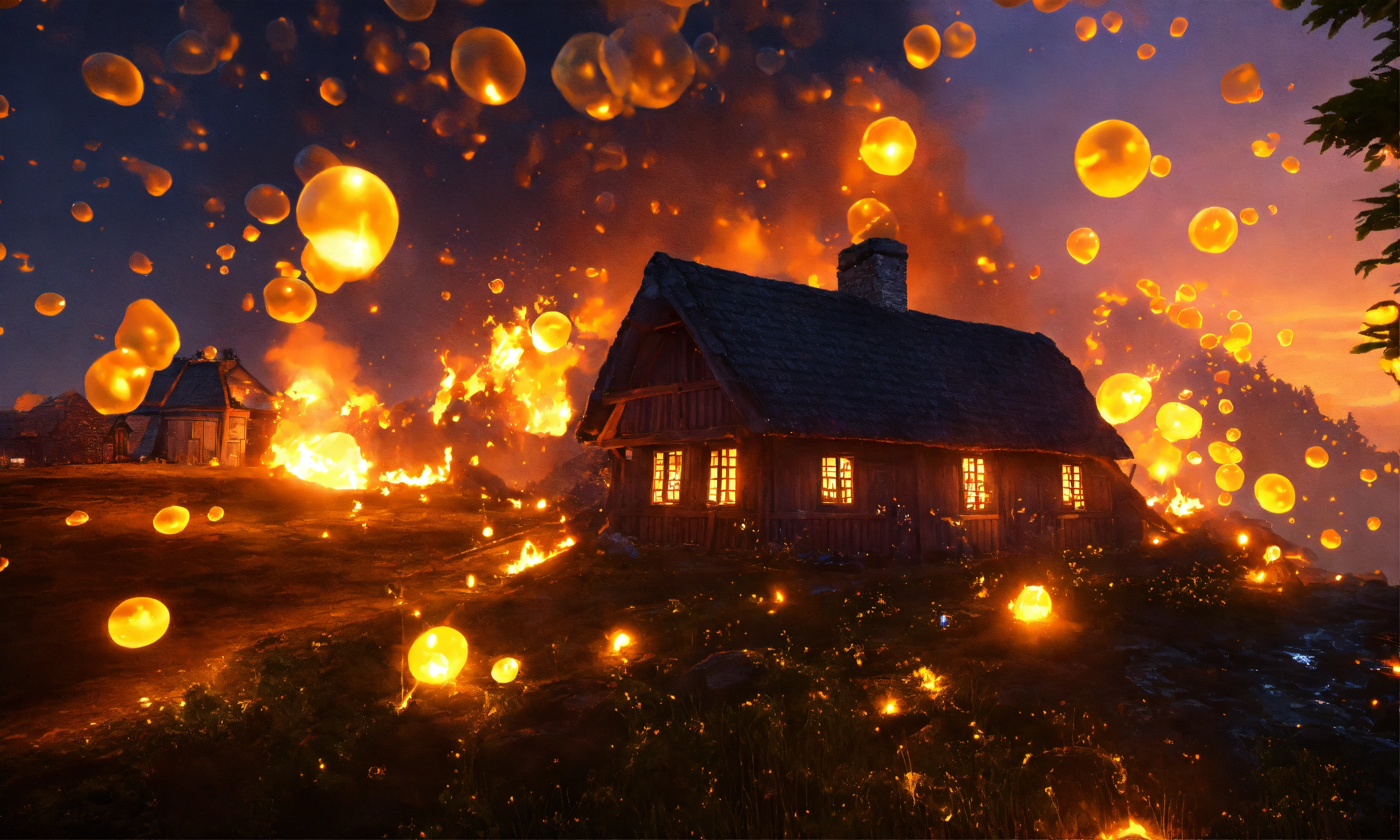 Lexica - Bubbles made from molten glass, lava bubbles, burning bubbles ...