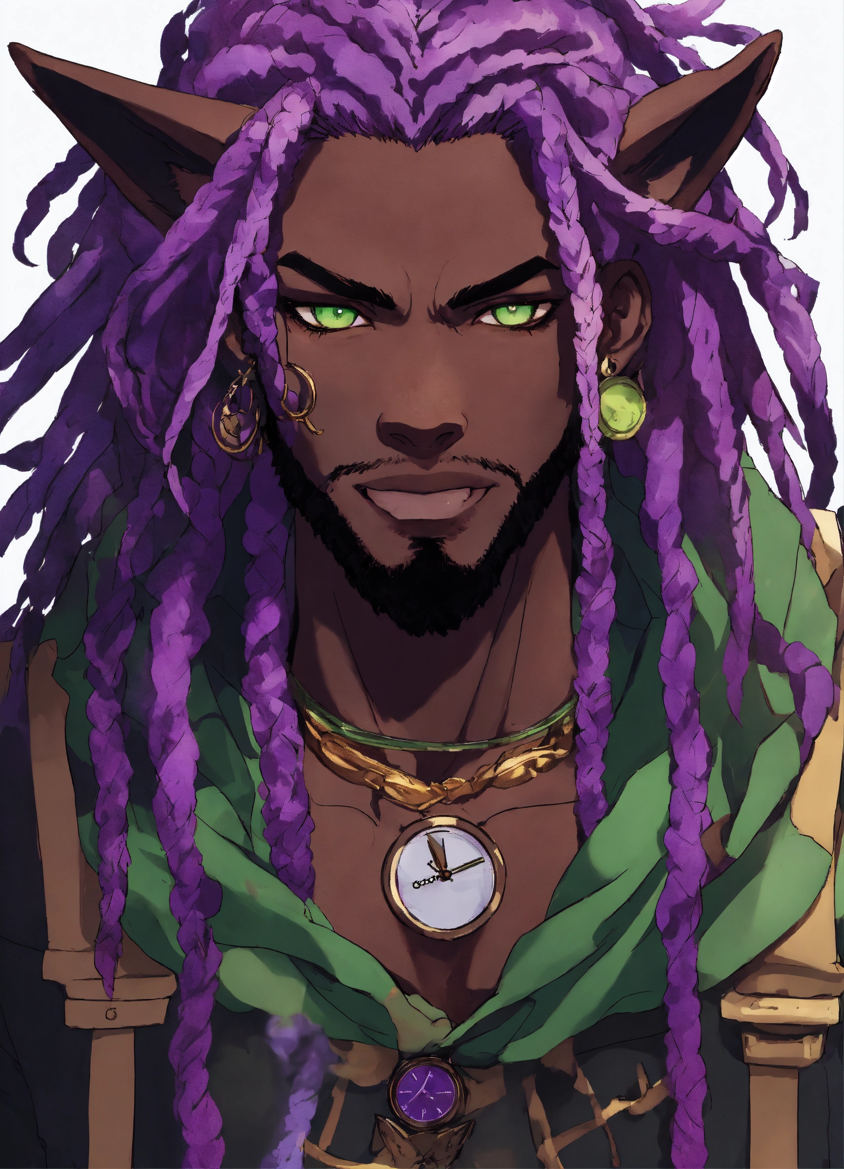 Lexica - Dnd aasimar, african werewolf anime character, fit build, long ...