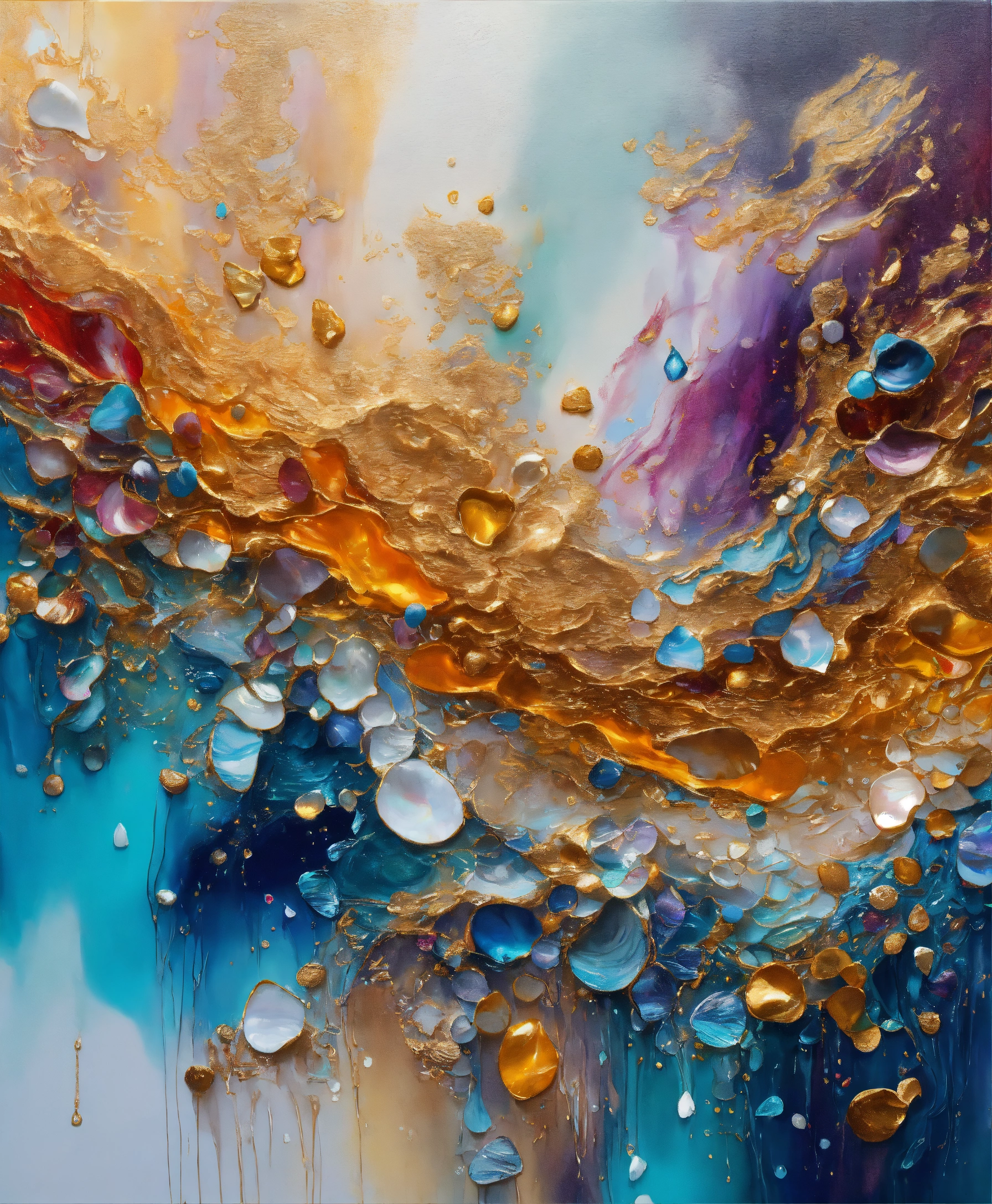 Lexica - Colorful abstract painting oil and water complex complicated ...