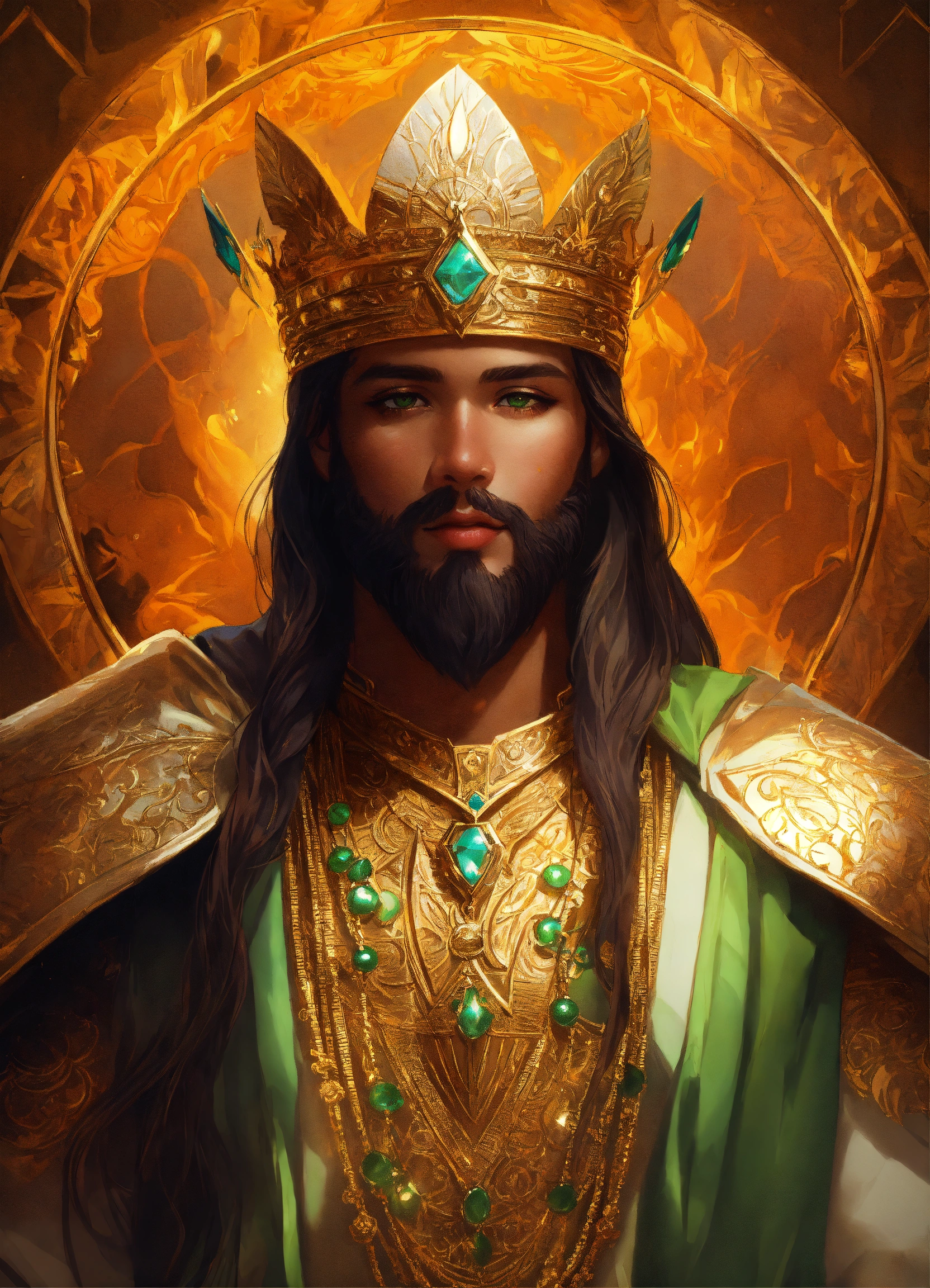 Lexica - Beautiful portrait of a gorgeous king, strong king, round ...